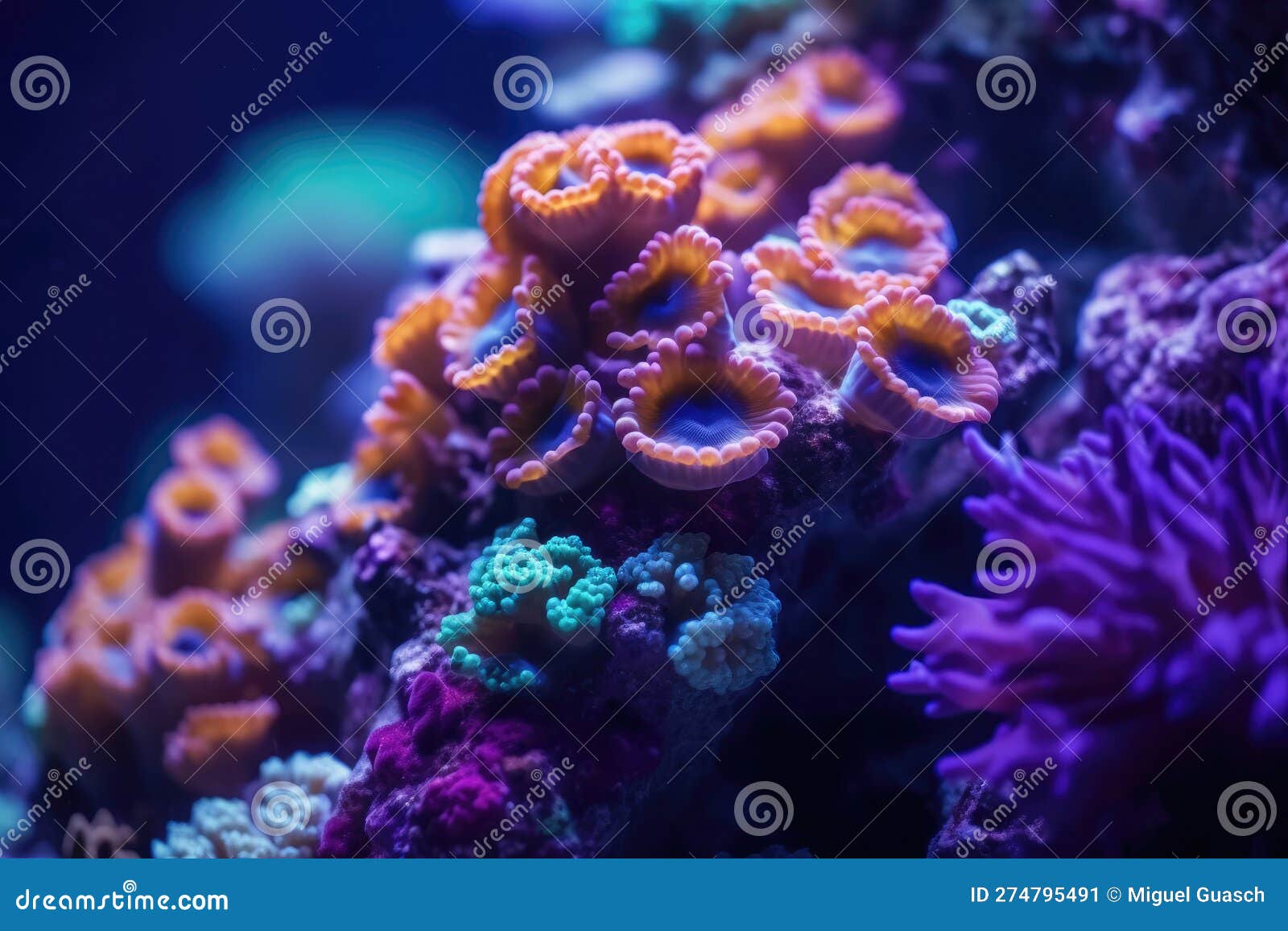 Marine Corals of Various Colors Under the Sea Stock Illustration ...