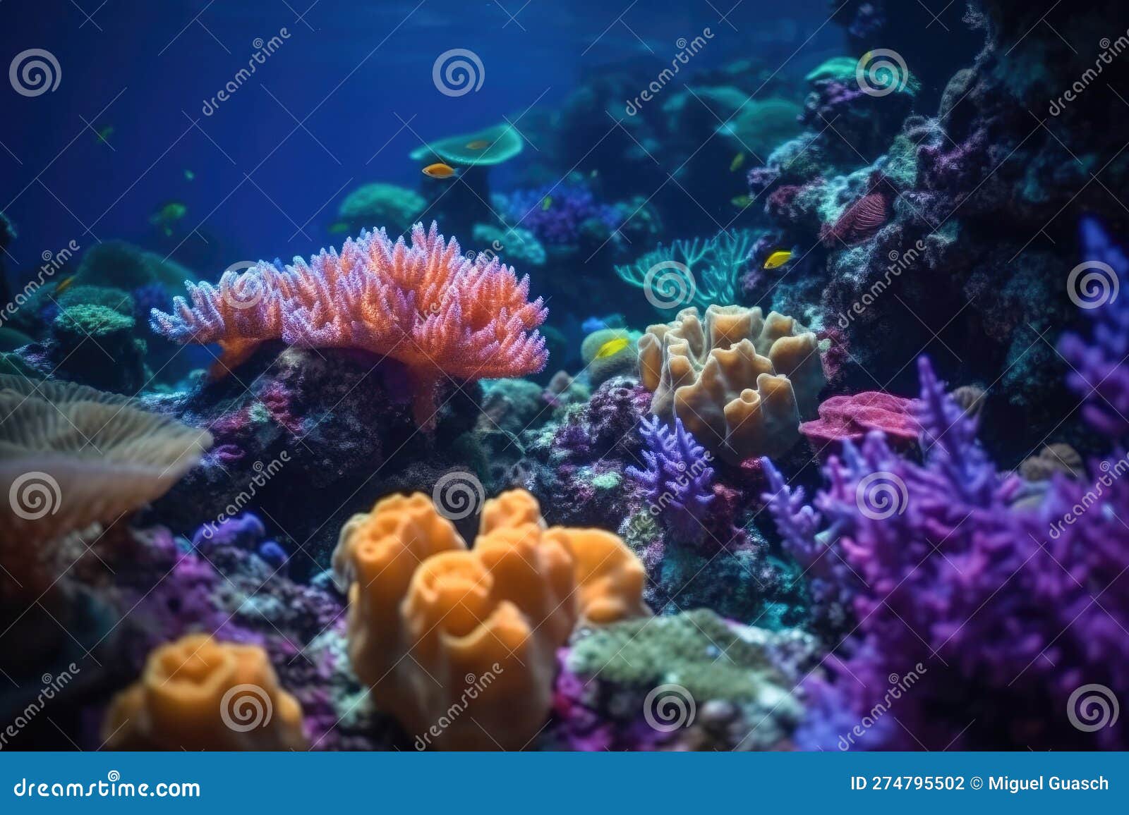 Marine Corals of Various Colors Under the Sea Stock Illustration ...