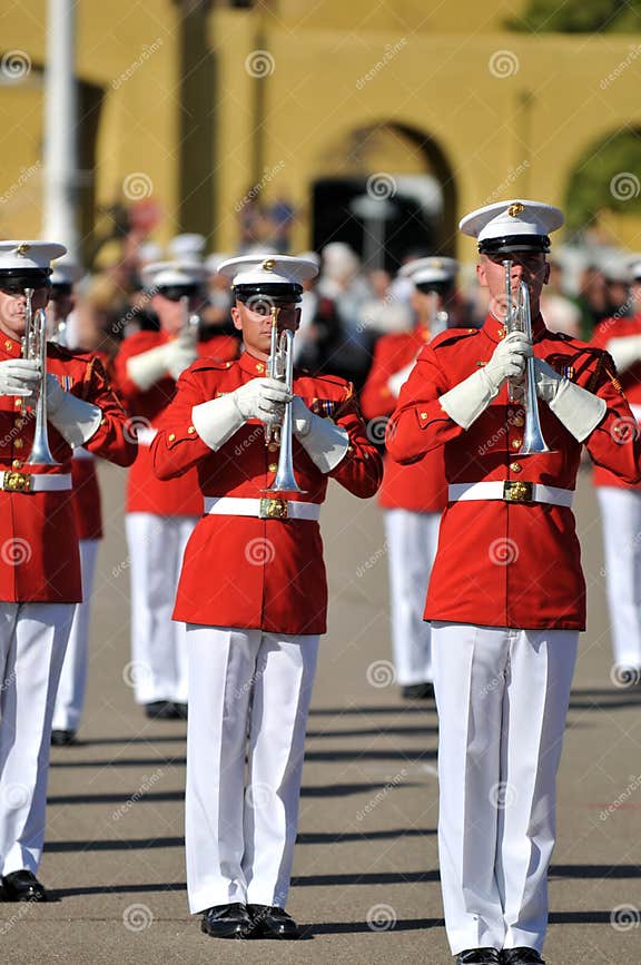 Marine Corps Marching Band editorial photography. Image of platoon ...