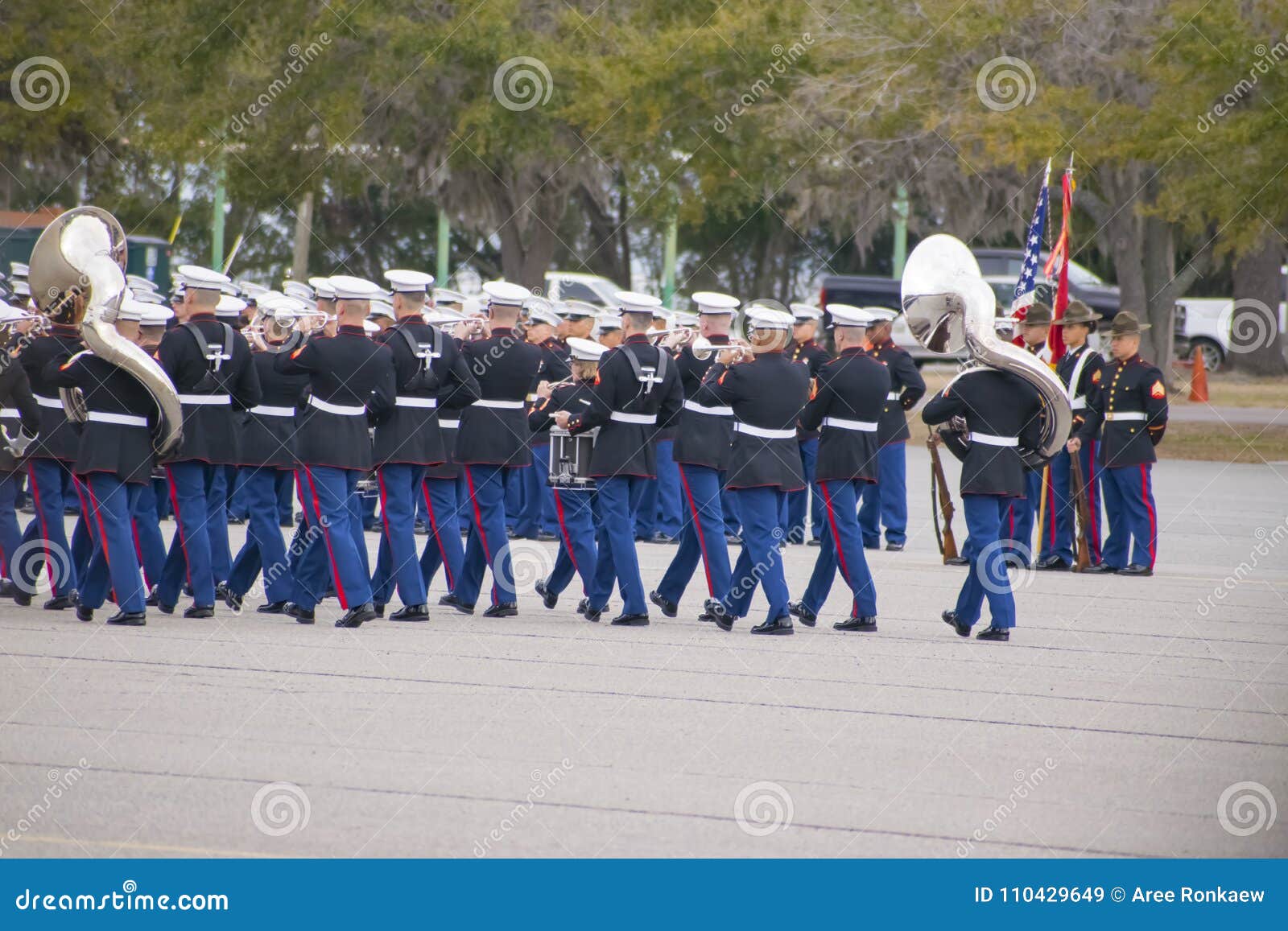 Marine Corps Marching Band Em Parris Island, SC Imagem de Stock ...