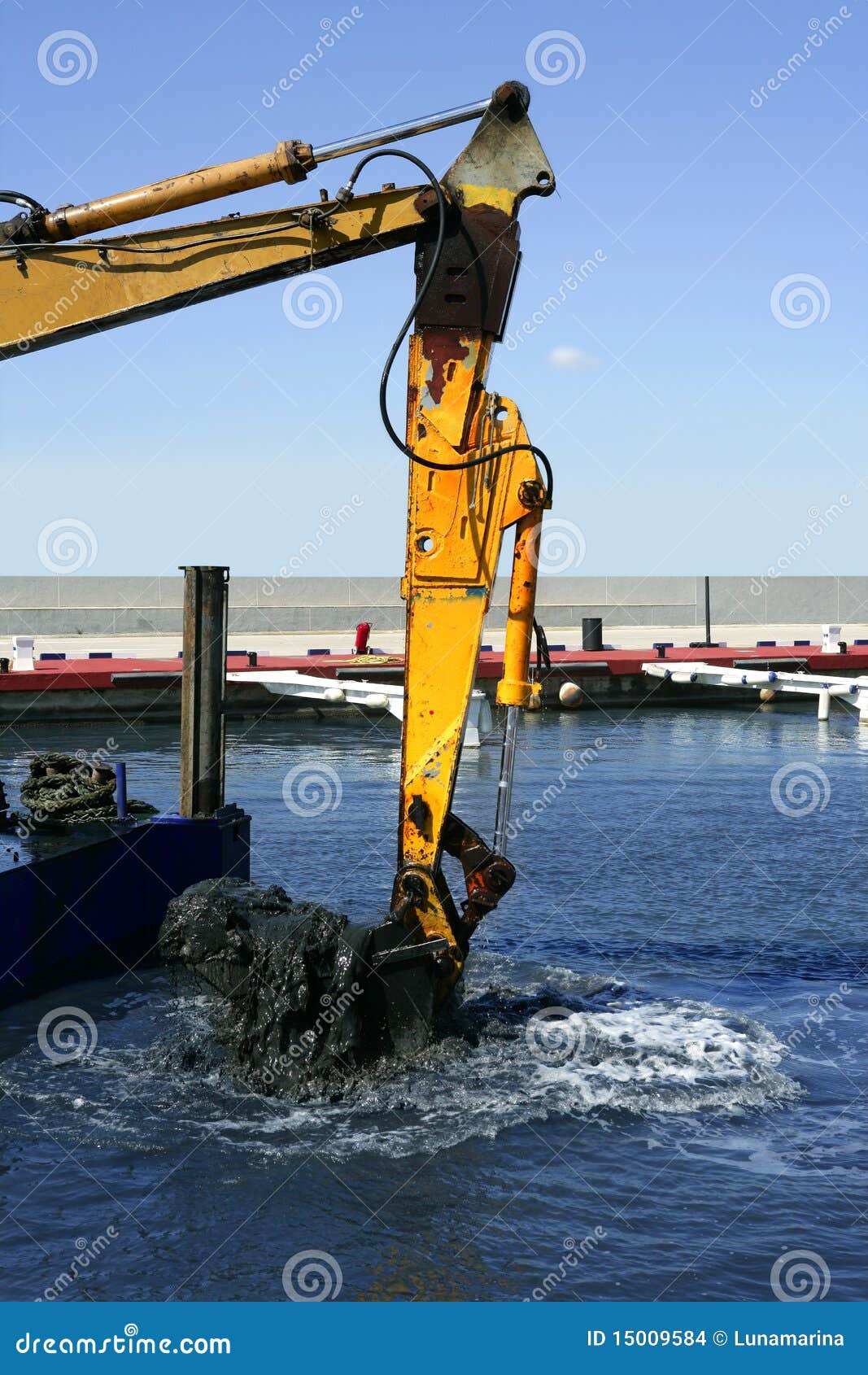 Marine Dredging Digging Sea Bottom Black Mud Stock Photo - Image of ...
