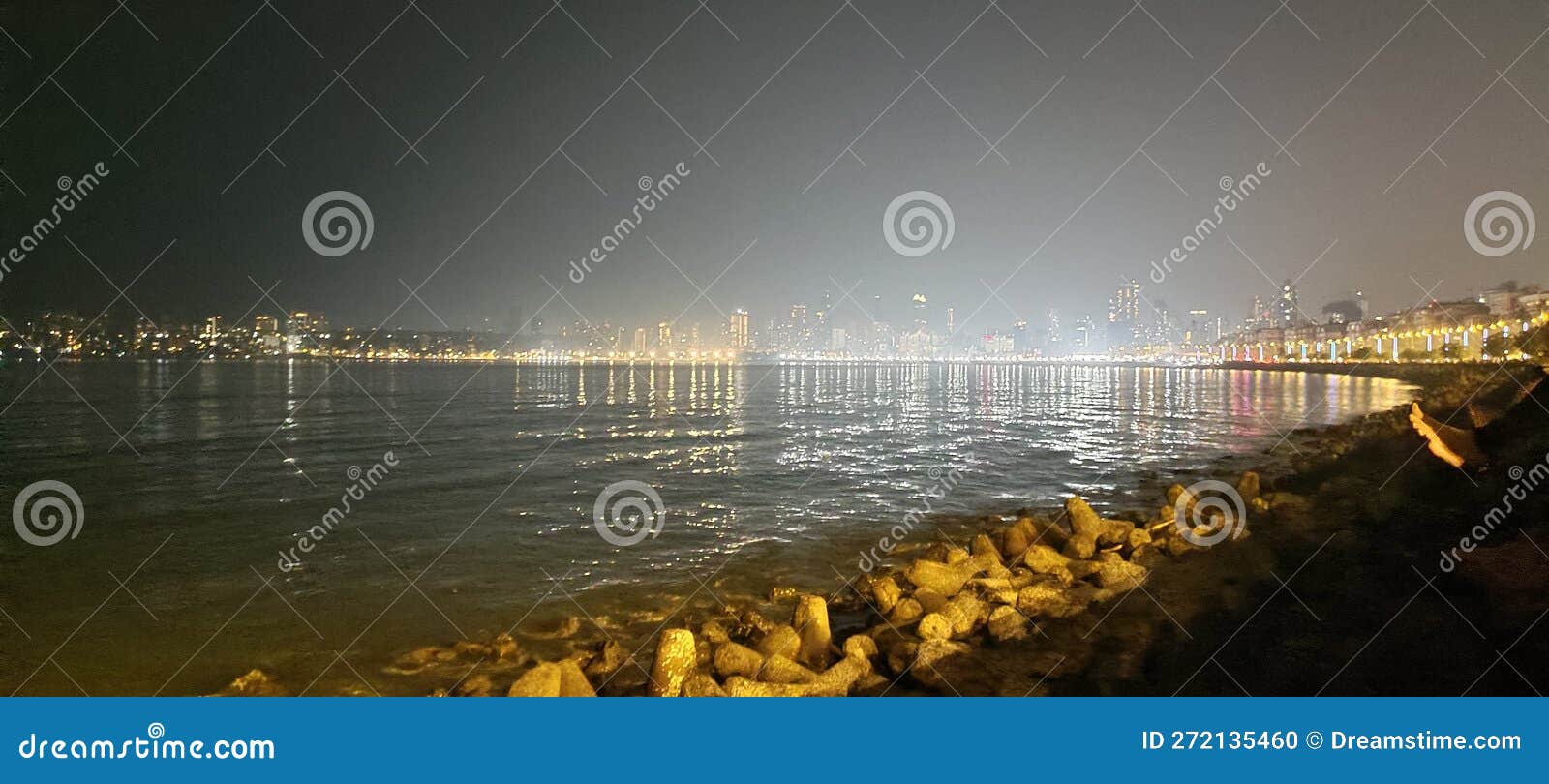 Marine Drive Night stock photo. Image of marine, nature - 272135460