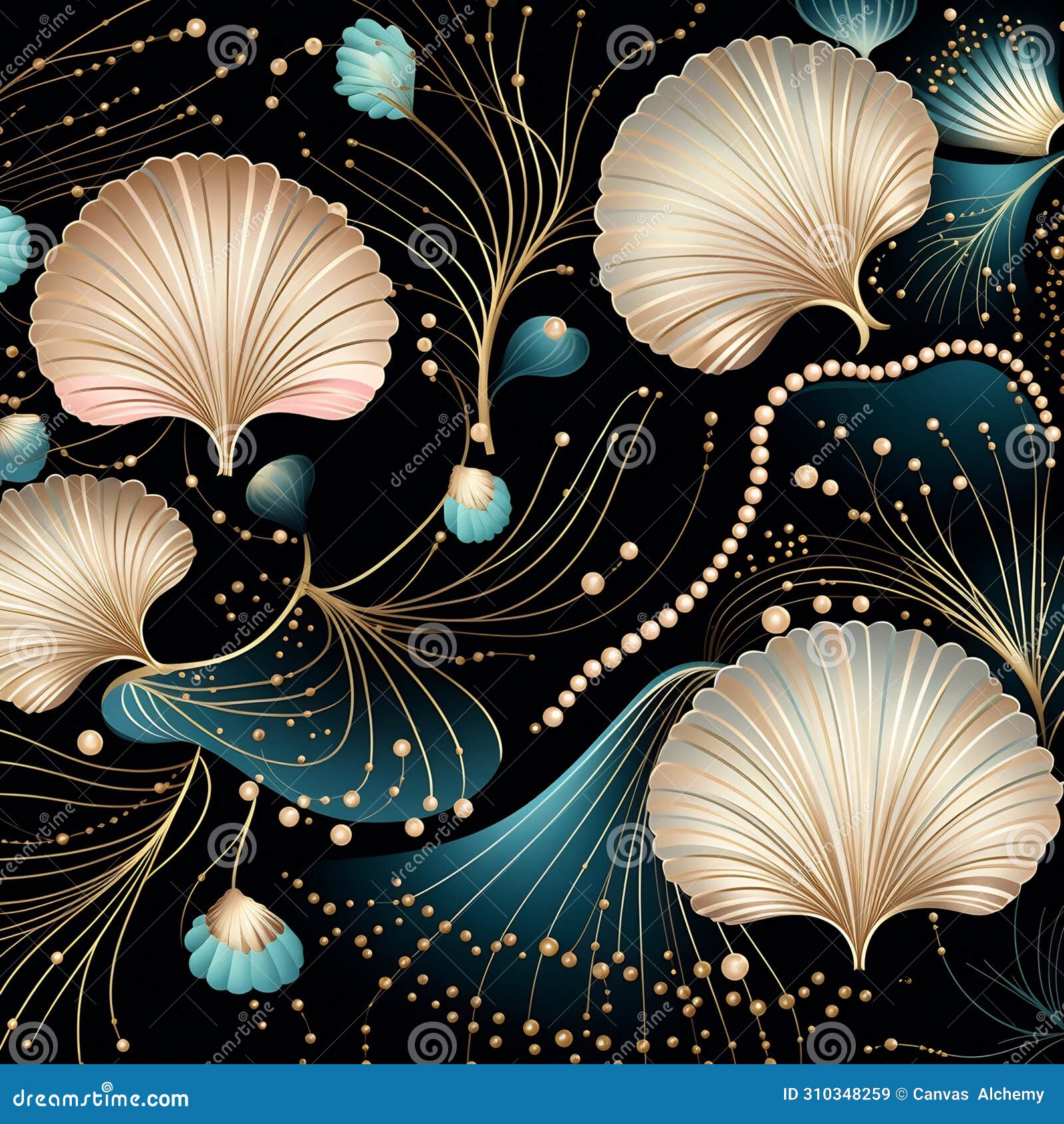 Marine Elegance: Seashell Mosaic Stock Image - Image of shell, network: 310348259