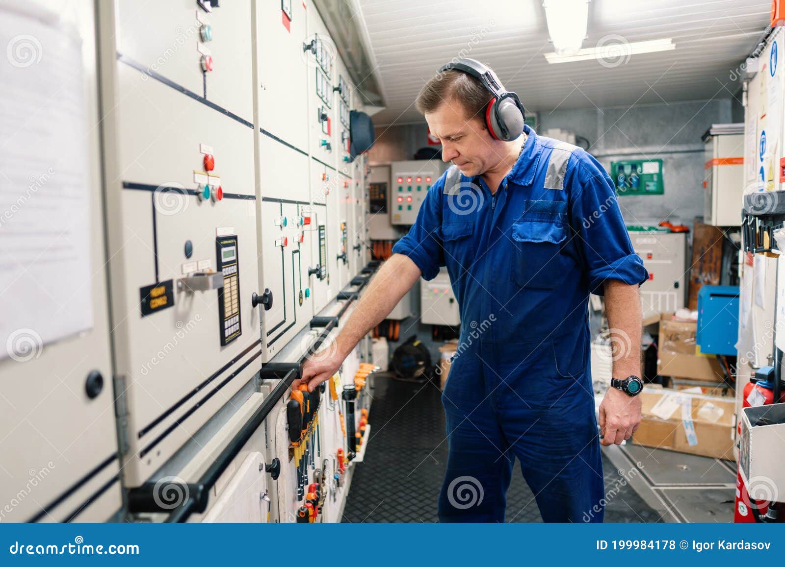 Marine Engineer Officer in Engine Control Room ECR. he Works in ...