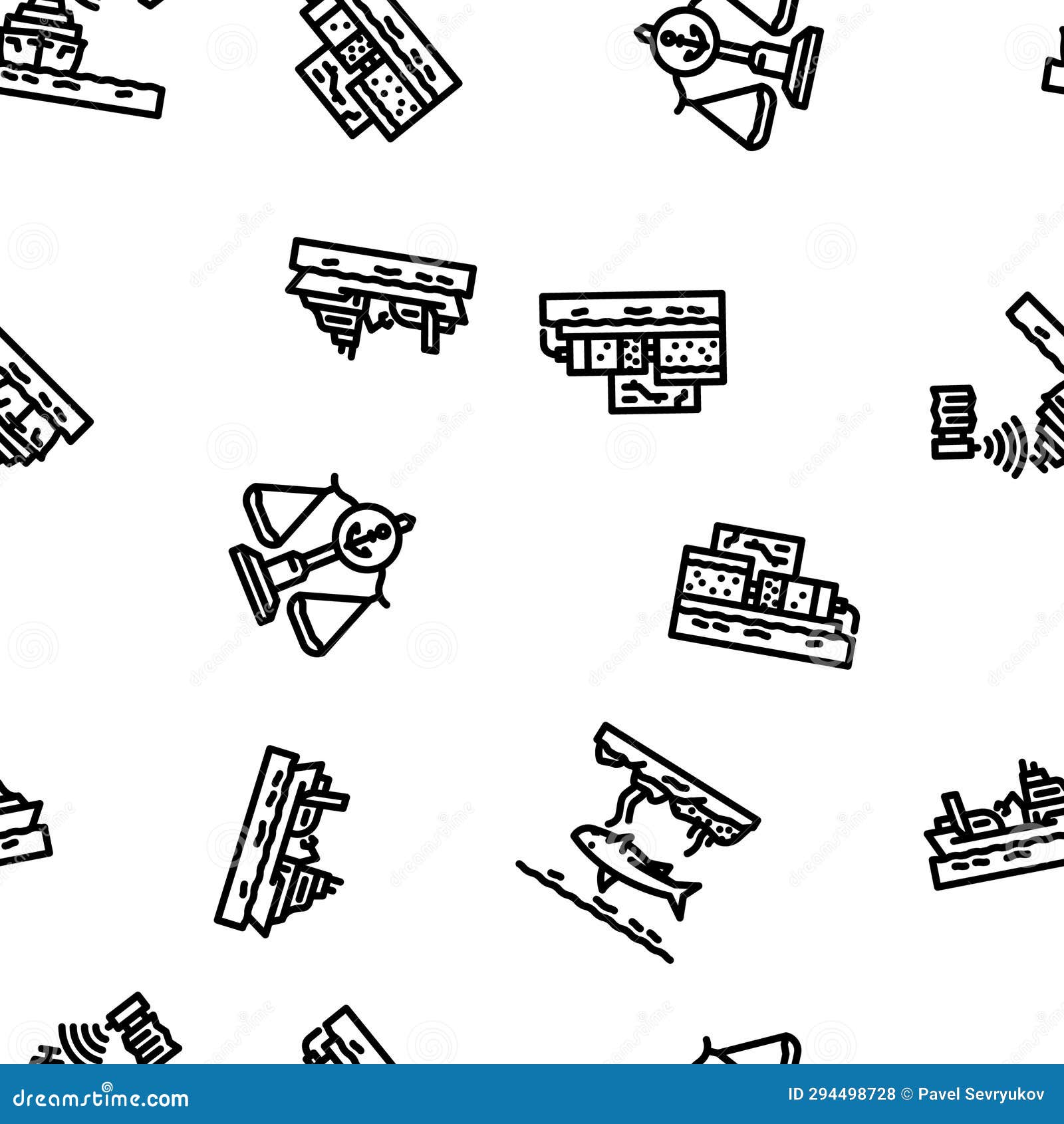 Marine Engineering Ship Seamless Pattern Vector Stock Vector ...