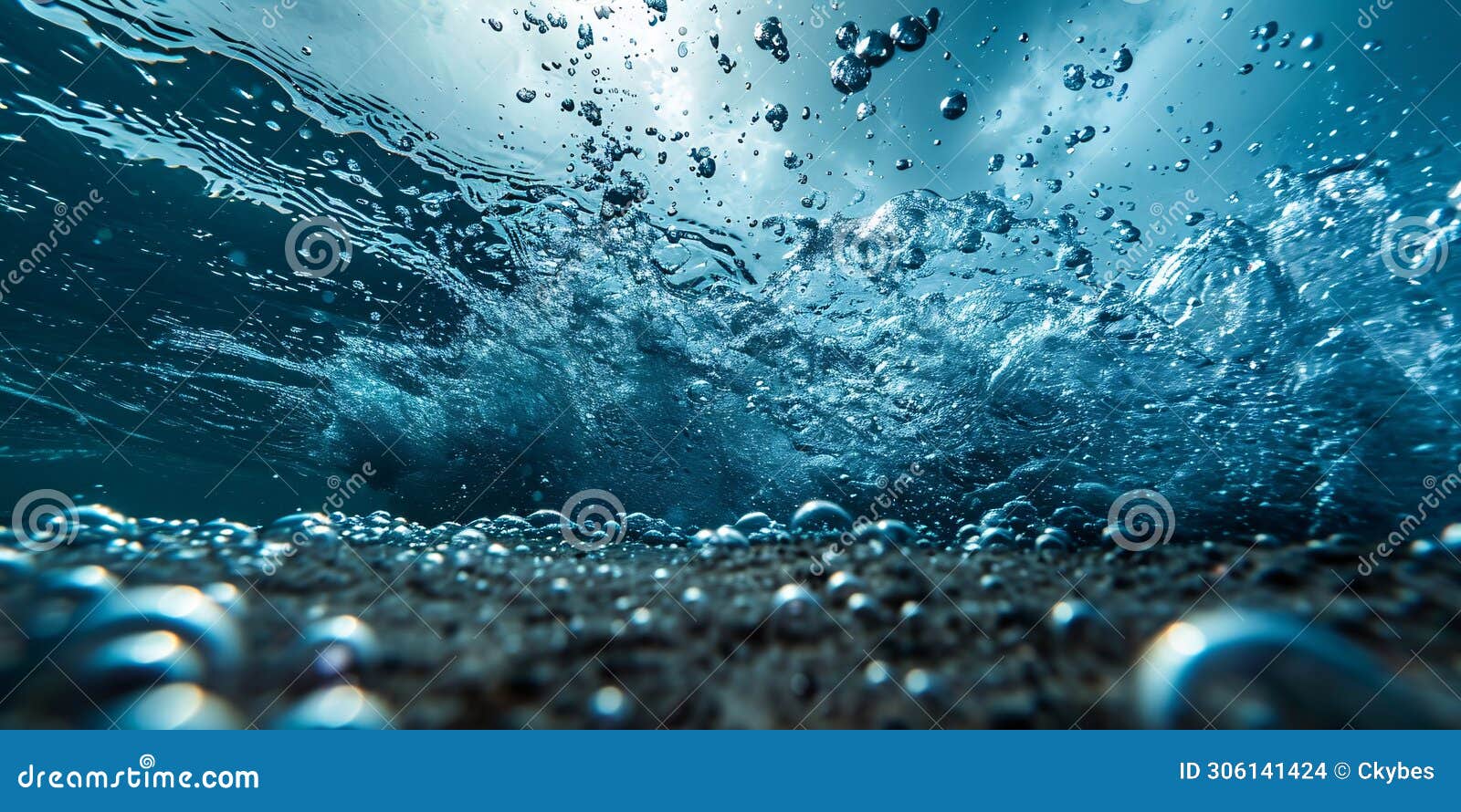 Marine Environment with Cerulean Depths, Undulating Currents and Stock ...