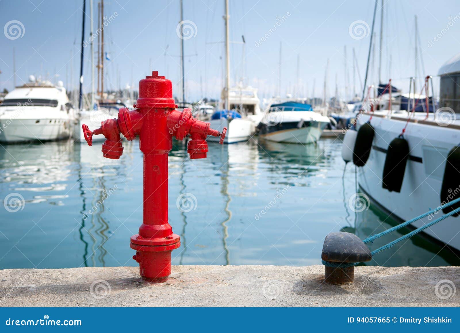 Marine Fire Hydrant On The Quay In Front Of The Yachts Royalty-Free ...