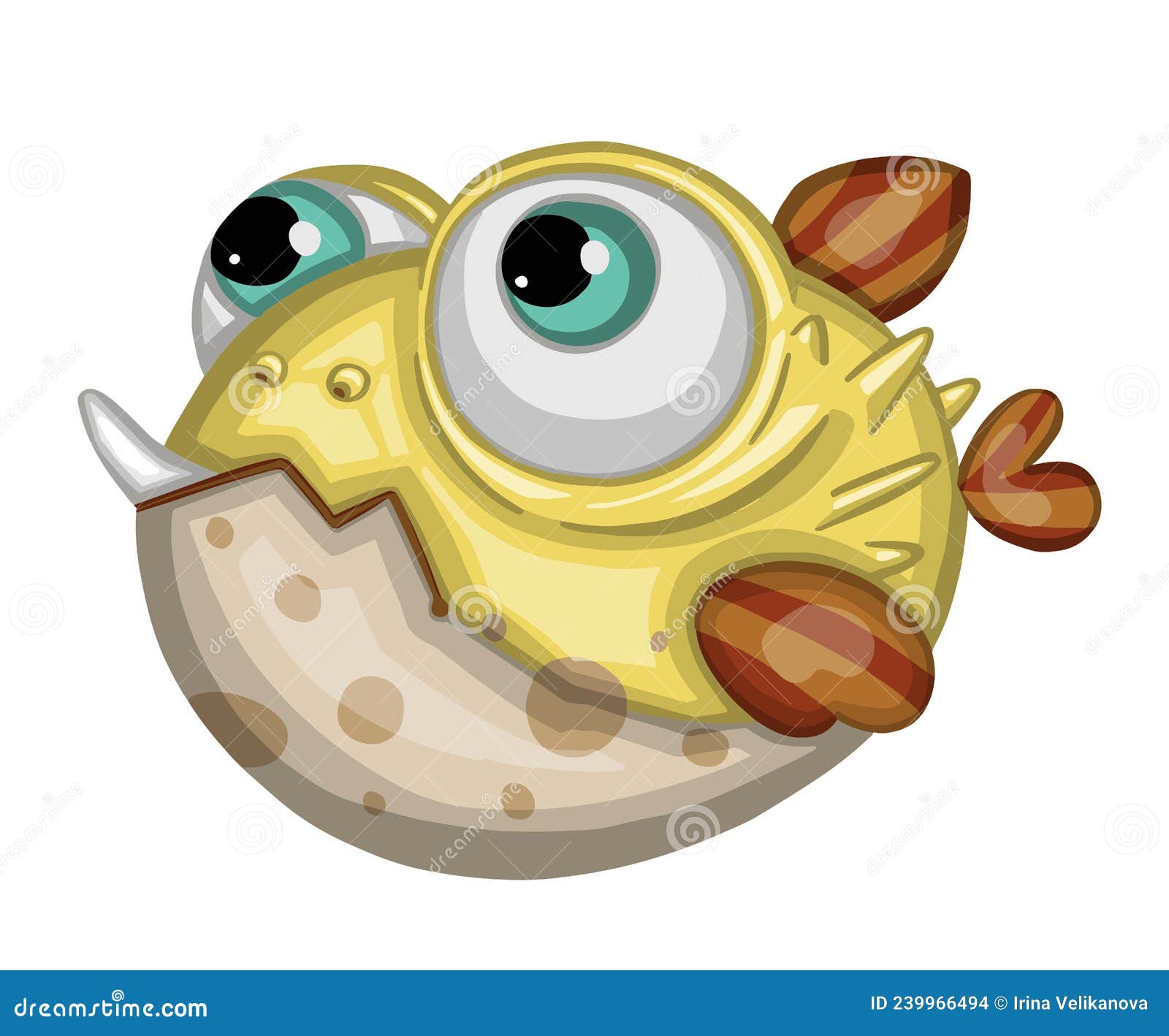 Marine Fish Ball Symbol Hand Drawn Vector Stock Vector - Illustration ...