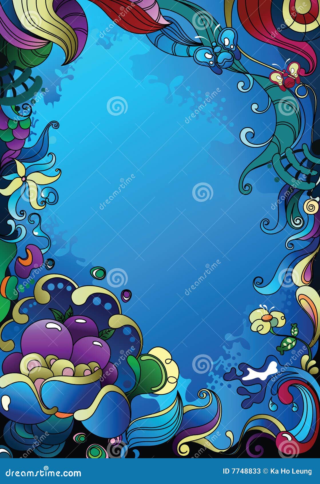 Marine frame stock vector. Illustration of border, blue - 7748833