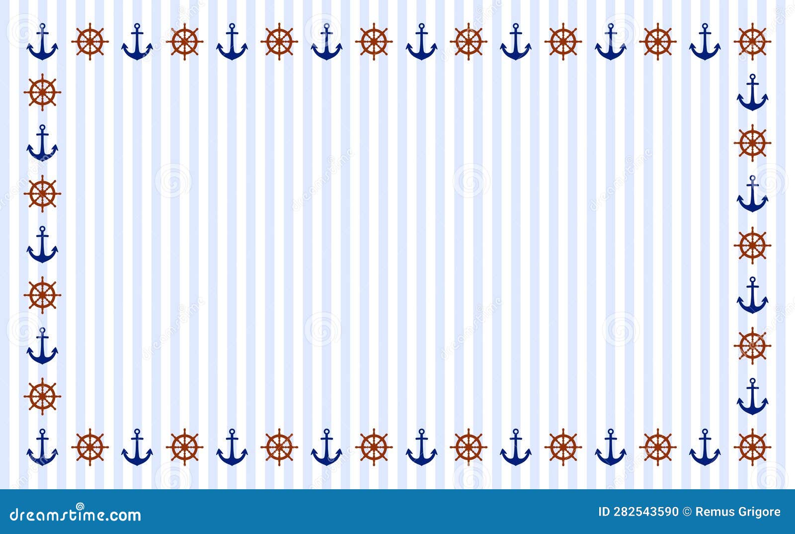 Marine Frame With Hand Drawn Ocean Elements, Copy Space. Square Border ...