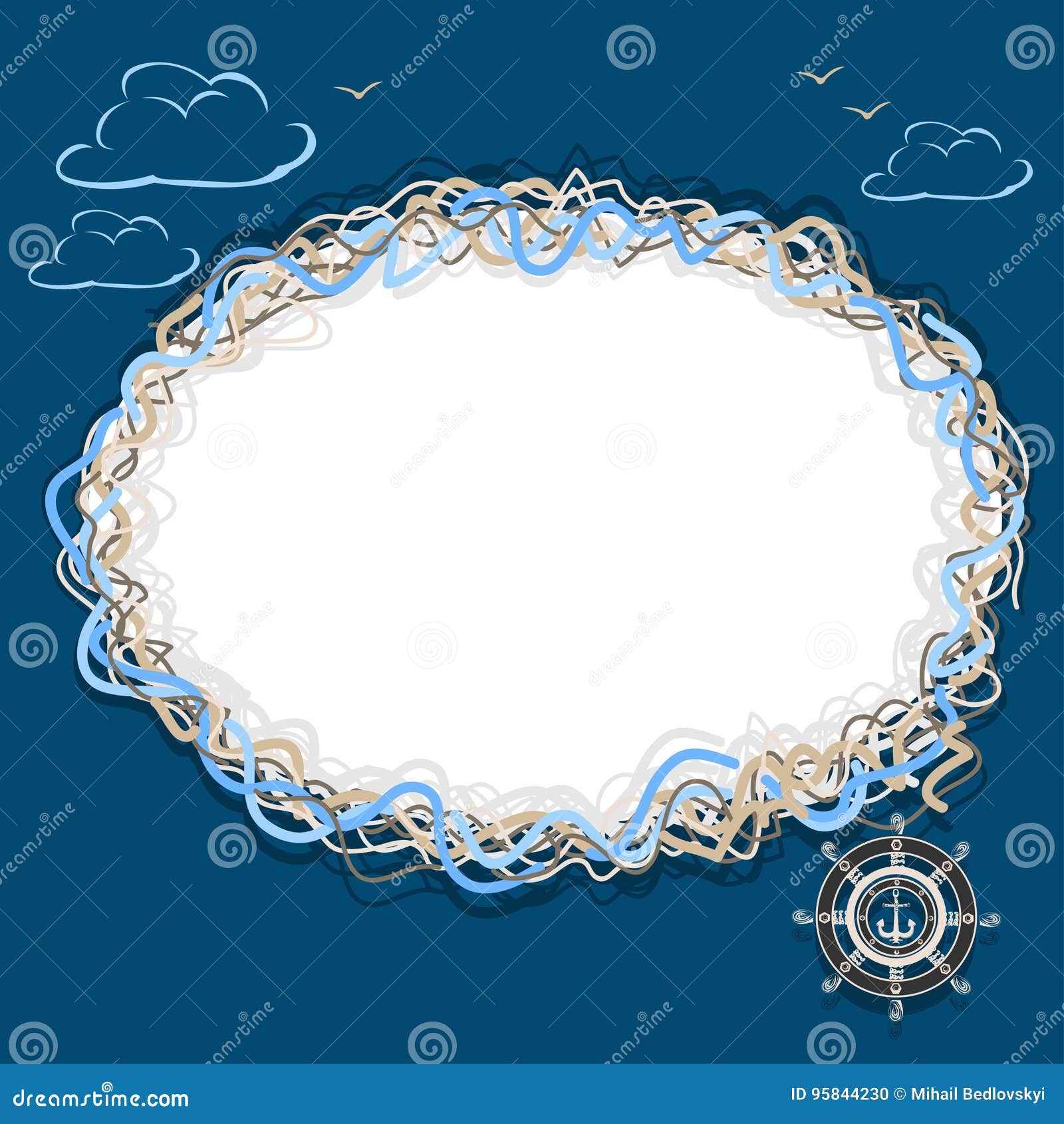 Marine frame stock vector. Illustration of cable, entangled - 95844230