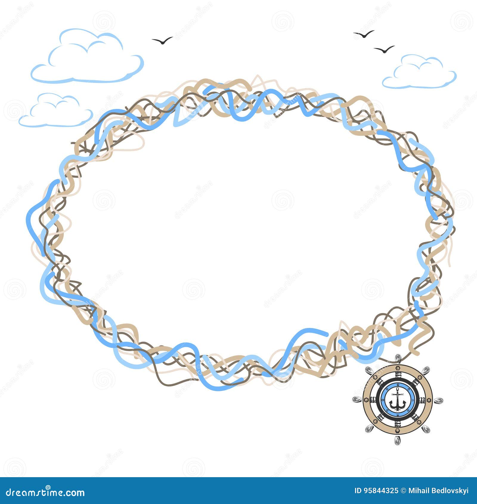 Marine frame stock vector. Illustration of frame, helm - 95844325