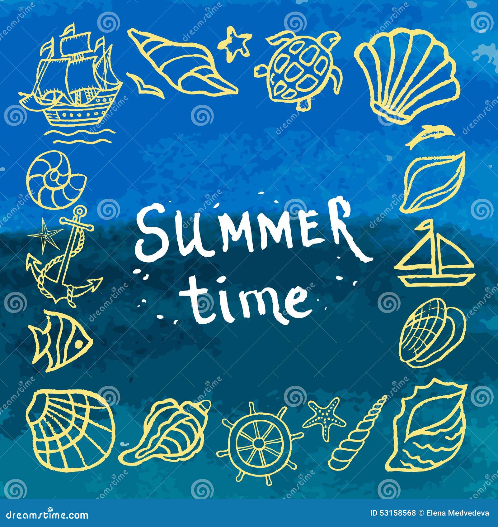 Marine frame. stock vector. Illustration of sailing, navy - 53158568