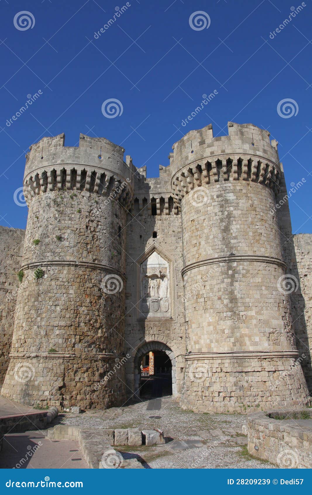 Marine Gate into the Old Town of Rhodes Stock Image - Image of interest ...