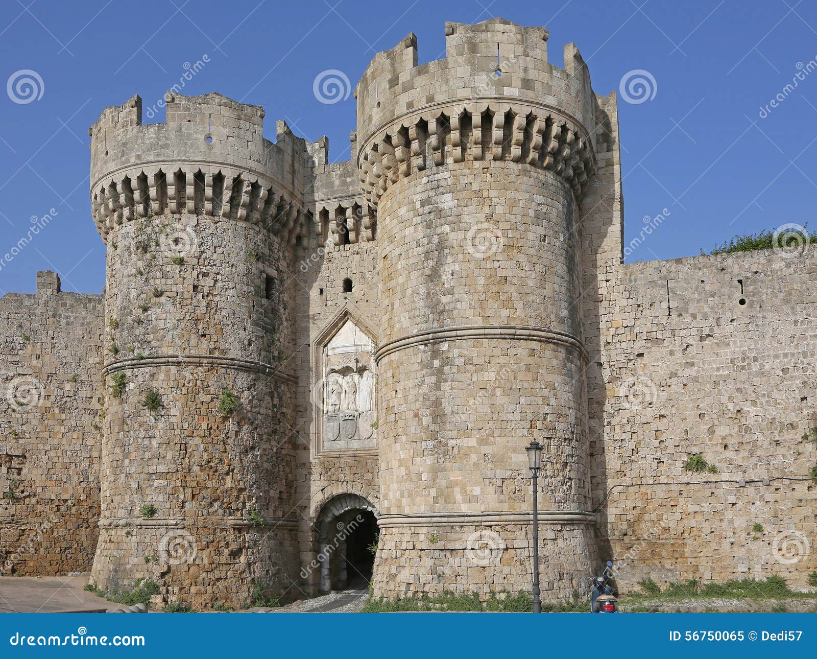 Marine Gate into the Old Town of Rhodes Stock Image - Image of historic ...
