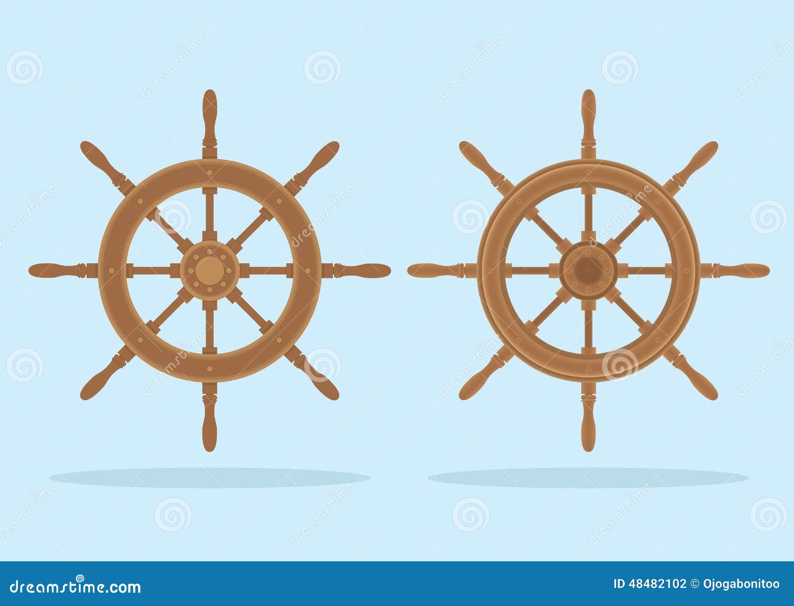 Marine Helm Wheel With Sample Typography Vector Illustration ...