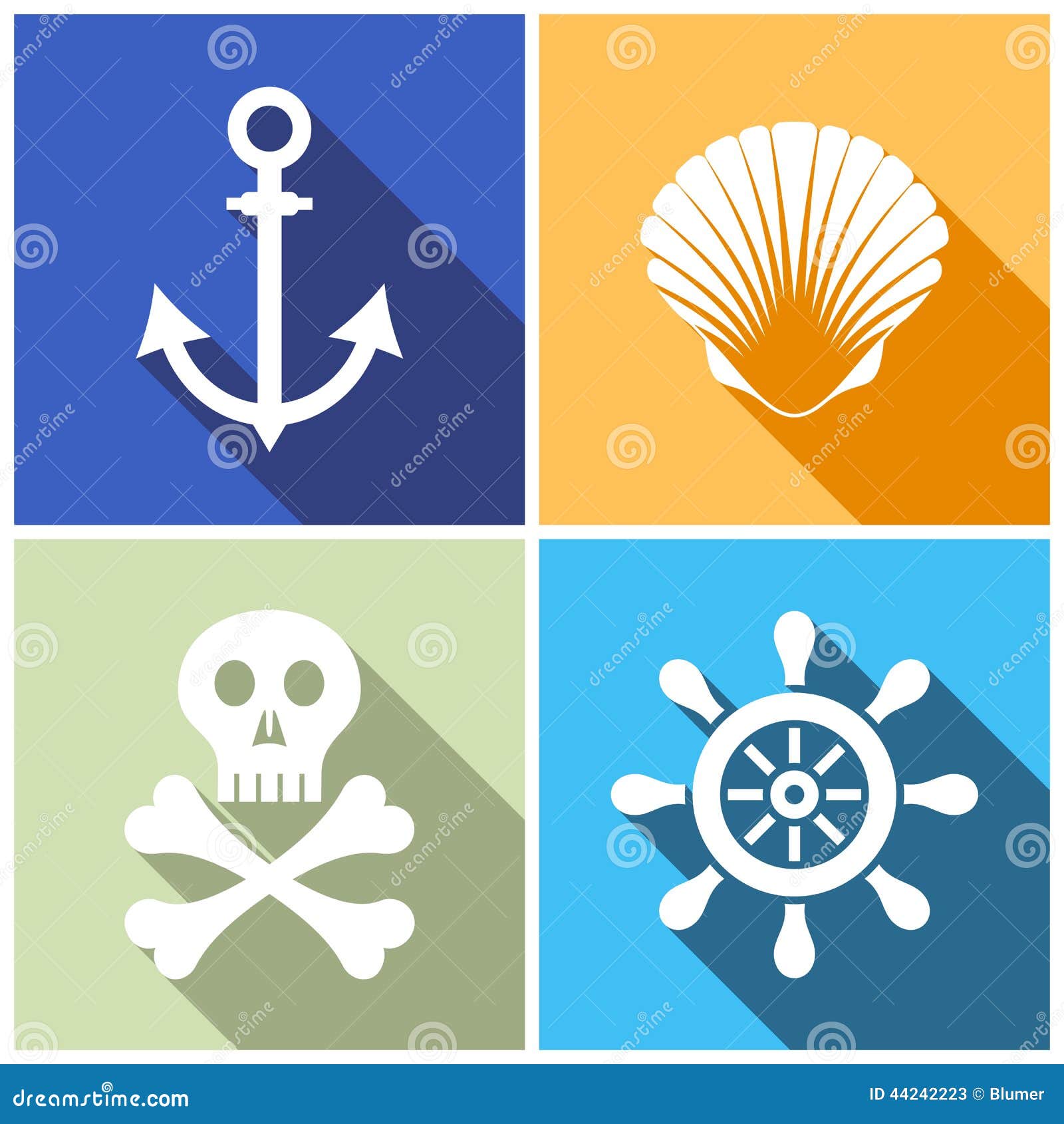 Marine Sea Icons Vector Set. | CartoonDealer.com #75772415