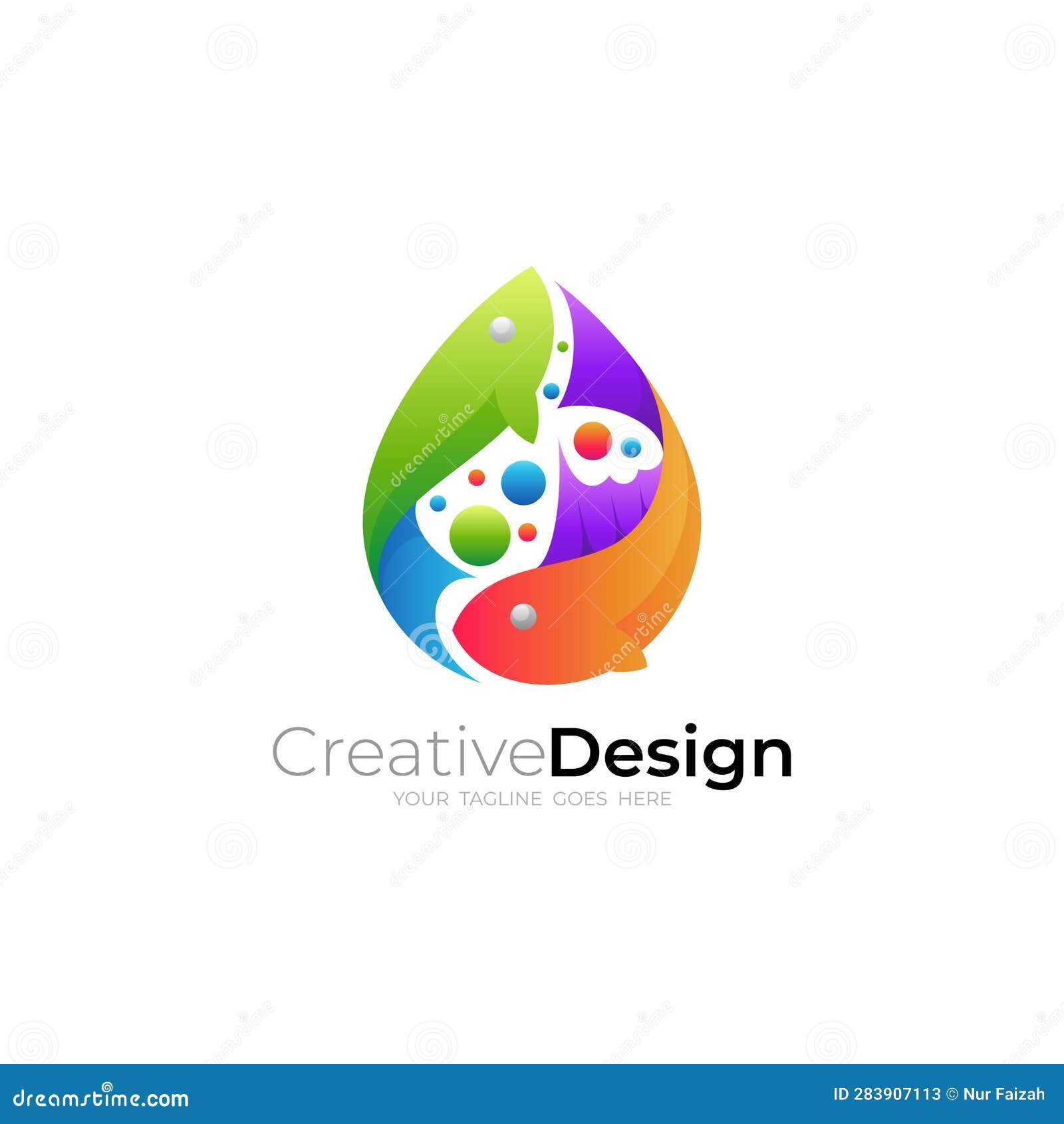 Marine Life Logo Template, Two Fish Design Vector, Marine Life Stock ...