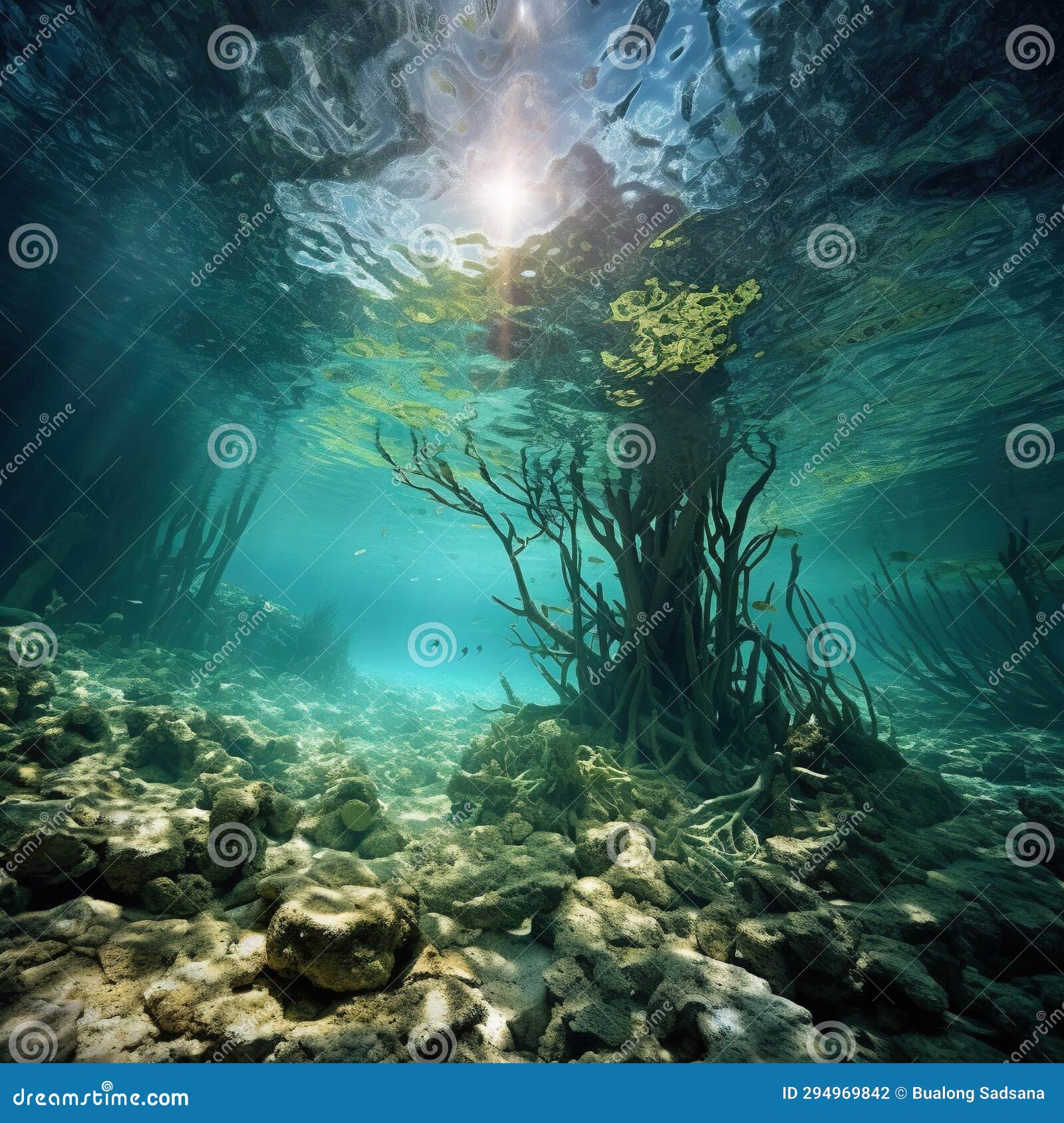 Marine Life on the Mangrove Roots Underwater Made with Generative AI ... Marine Life on the Mangrove Roots Underwater Made with Generative AI ...