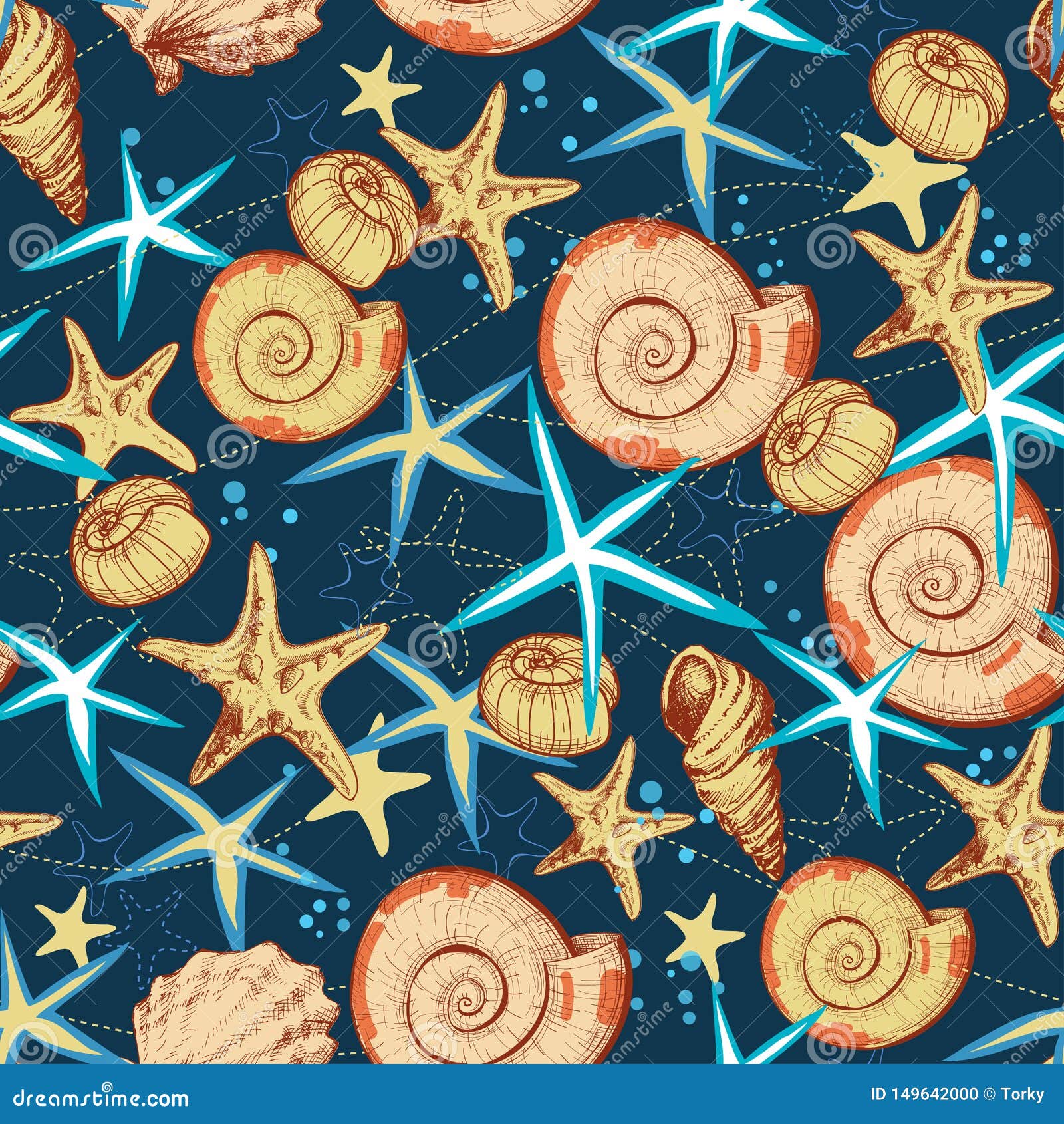 Sea Life Seamless Pattern Ocean Animals Pattern, Sea Life Background ...