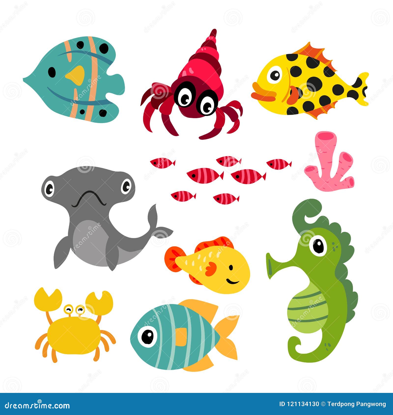Marine Life Vector Collection Design Stock Illustration - Illustration ...