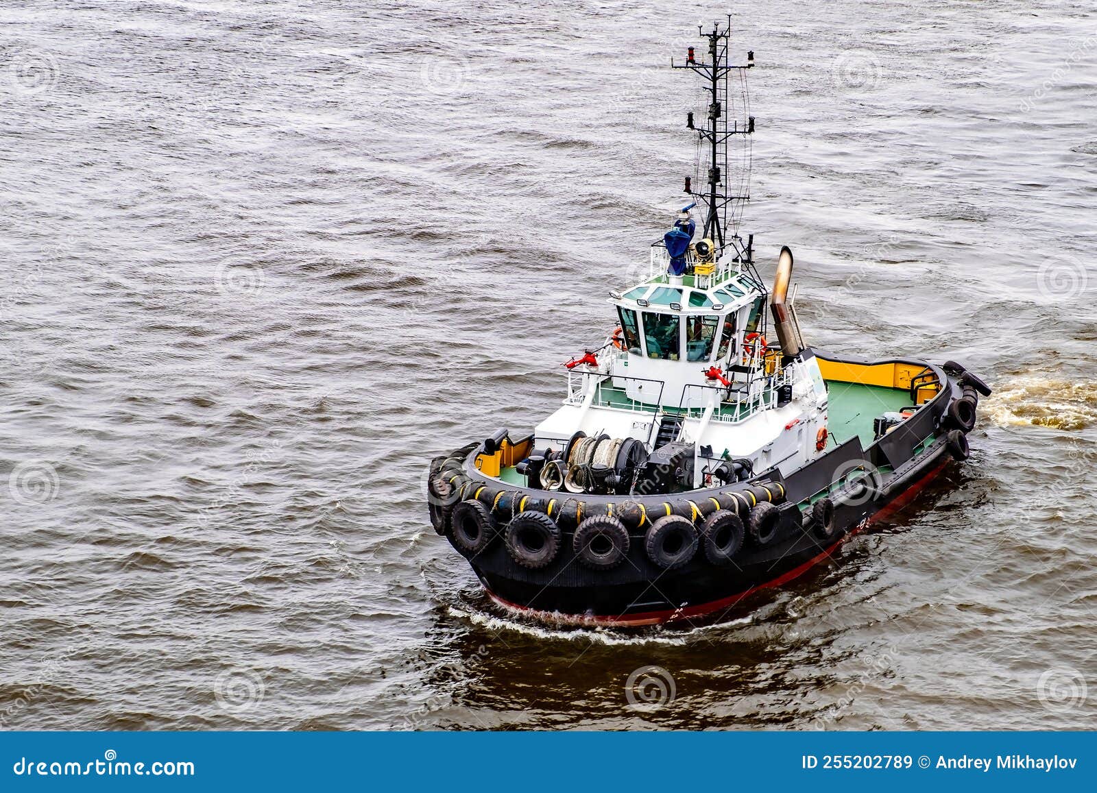 Marine Logistics Towing Boat of the Port Terminal. Stock Image - Image ...