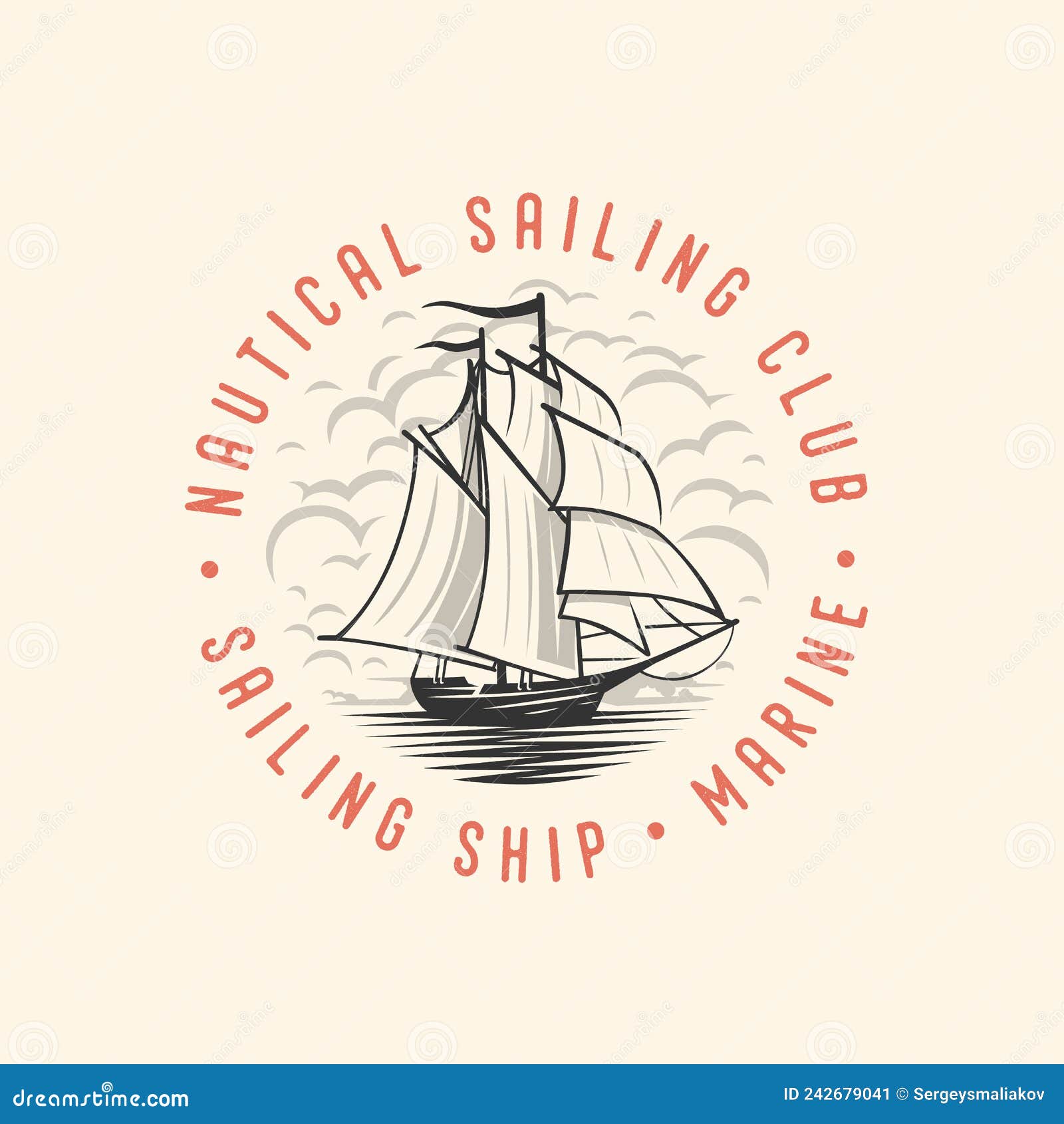 Marine Logo. Nautical Sailing Club Stock Illustration - Illustration of ...