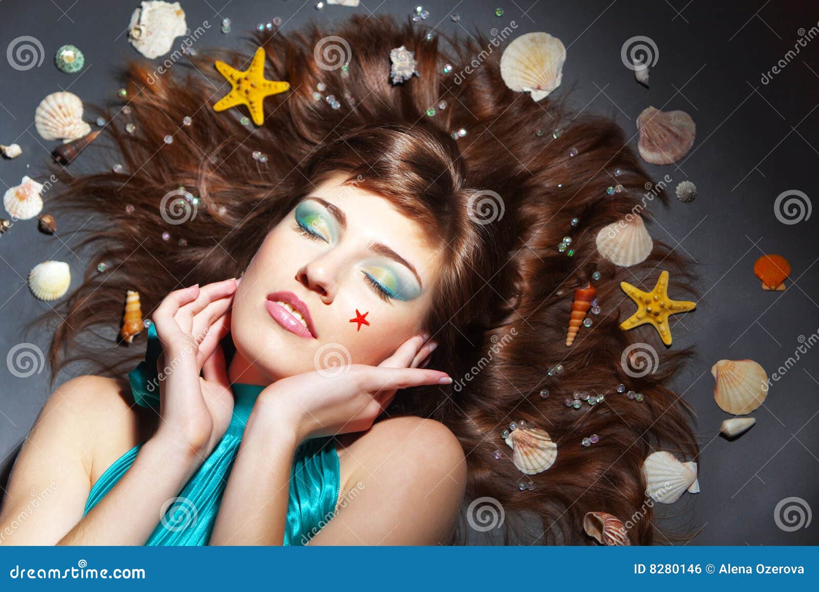 Marine makeup stock photo. Image of brunette, beauty, adult - 8280146