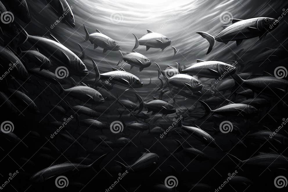 Marine Marvel: Underwater Fish Gathering. Stock Illustration ...