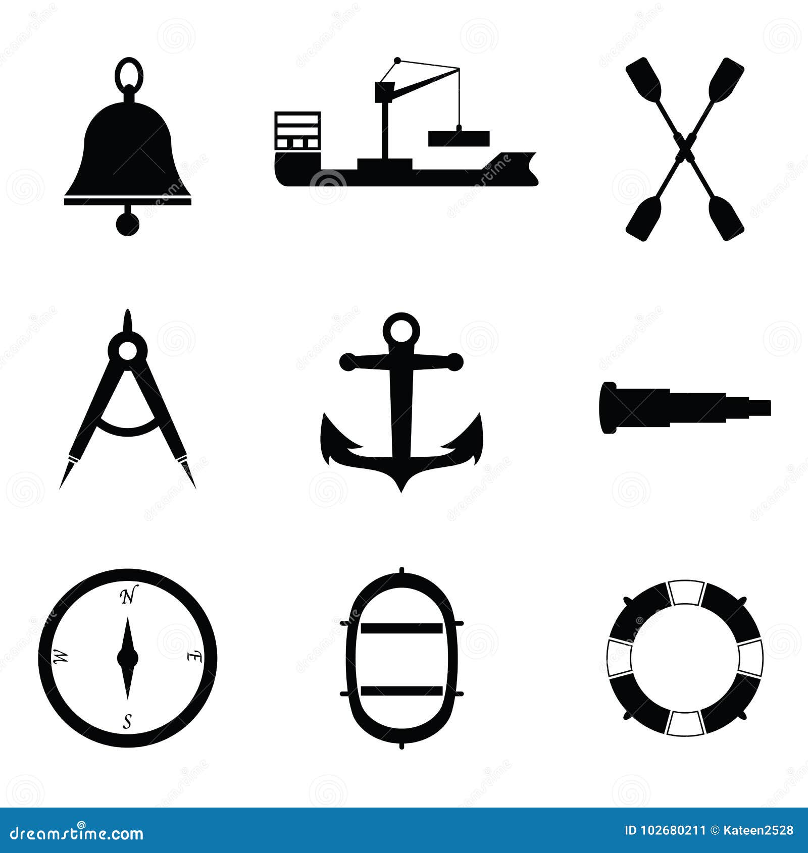 Marine and nautical icon stock illustration. Illustration of sign ...