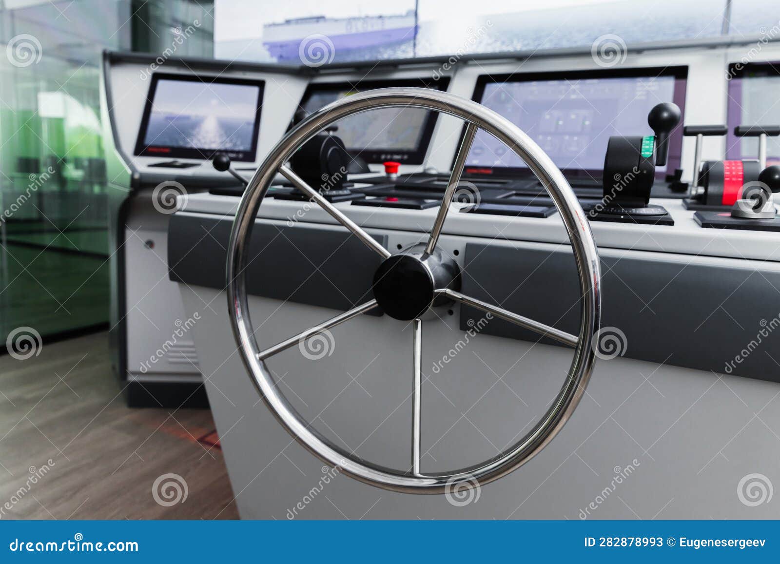 Marine Navigation Simulation System, Ship Control Panel with Steering ...