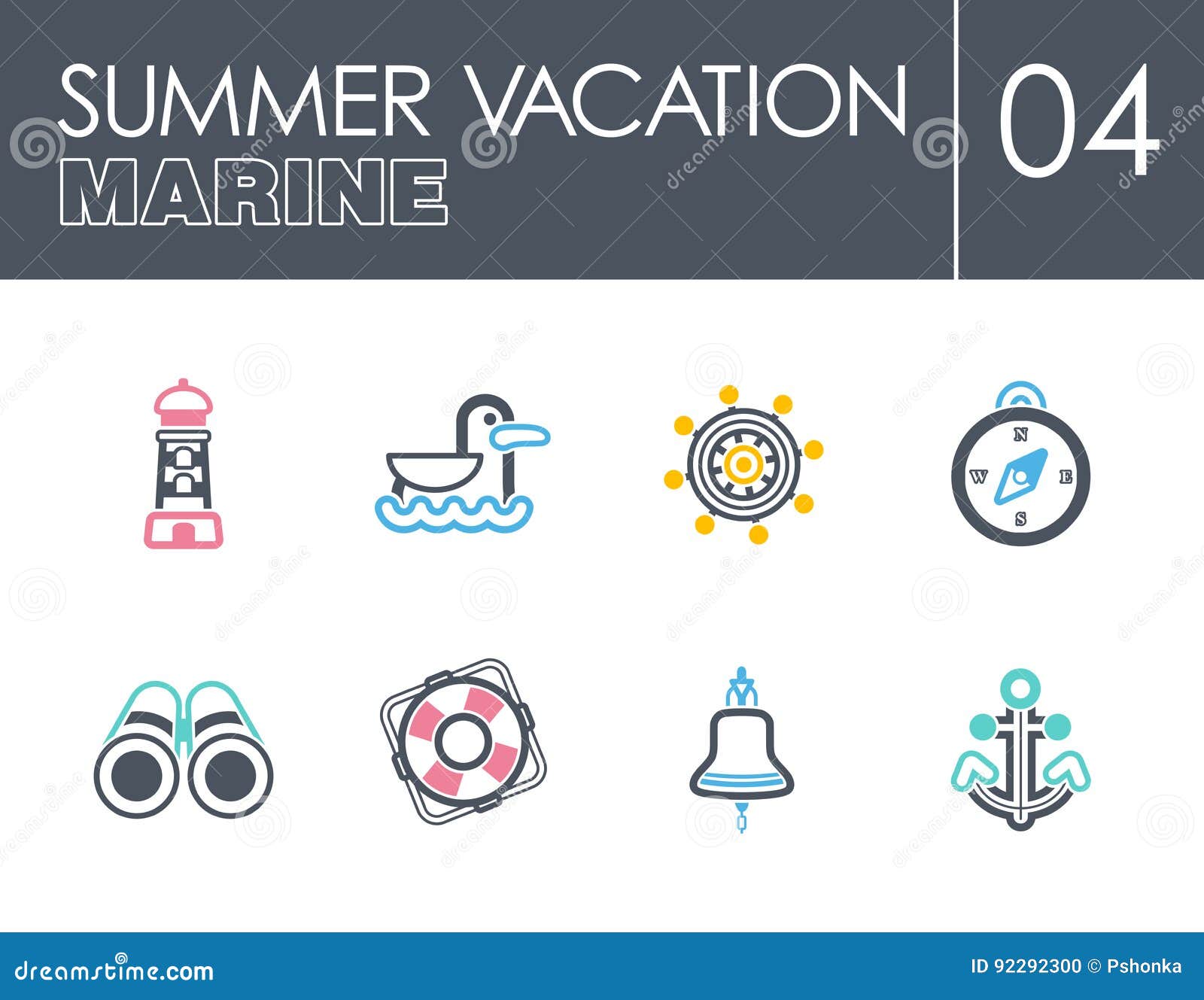 Marine outline icon set stock vector. Illustration of direction - 92292300