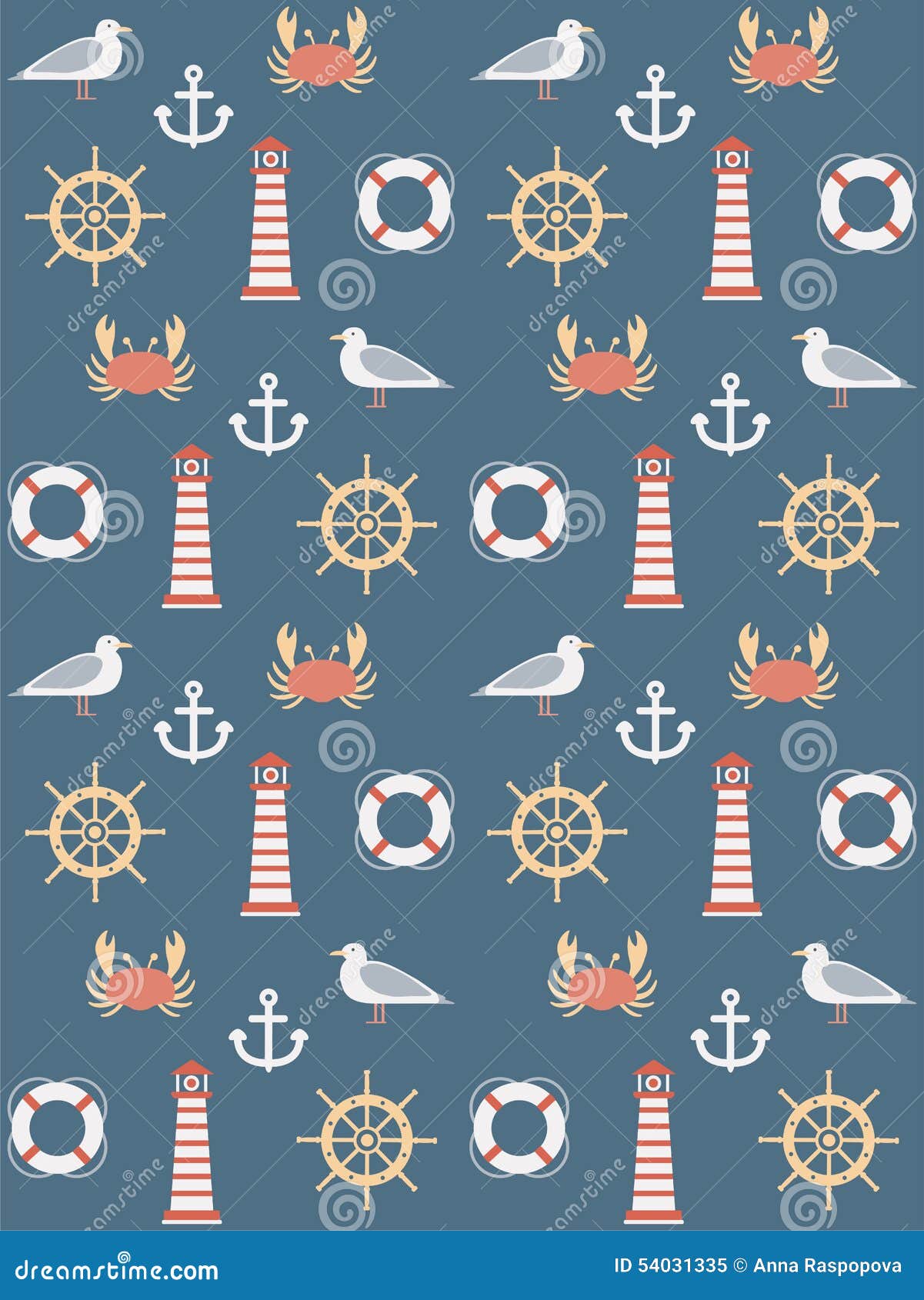 Marine pattern stock vector. Illustration of crab, fabric - 54031335