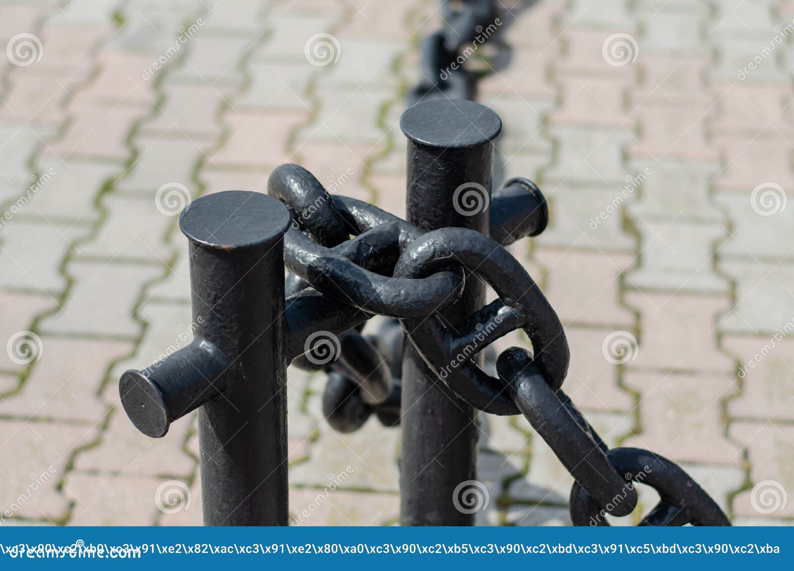 Marine Pier. Mooring Place for Ships. Marine Chain. Iron Chain. Stock ...