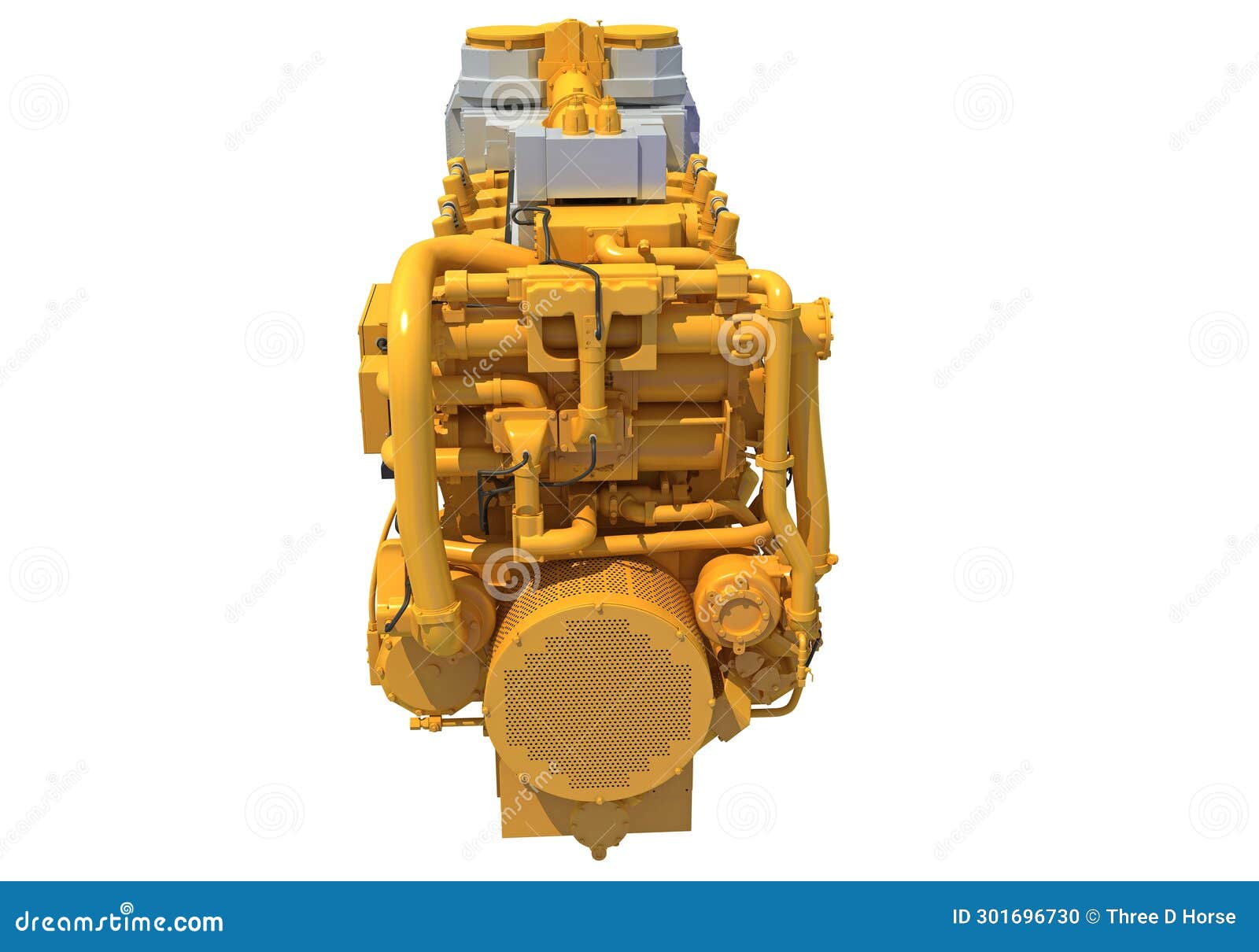 Marine Propulsion Engine for Ships, Yachts and Boats 3D Rendering Stock ...