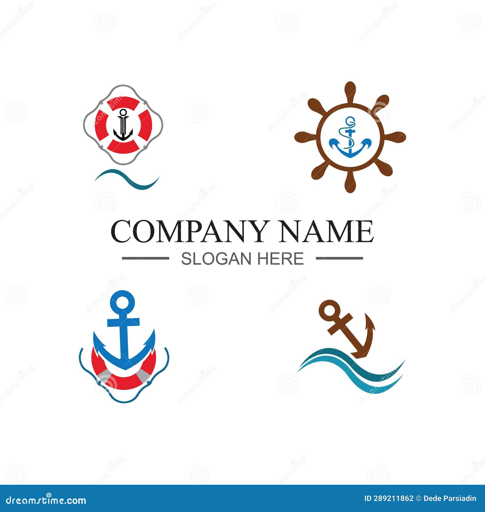 Marine Retro Emblems Logo with Anchor and Rope, Anchor Logo - Vector ...