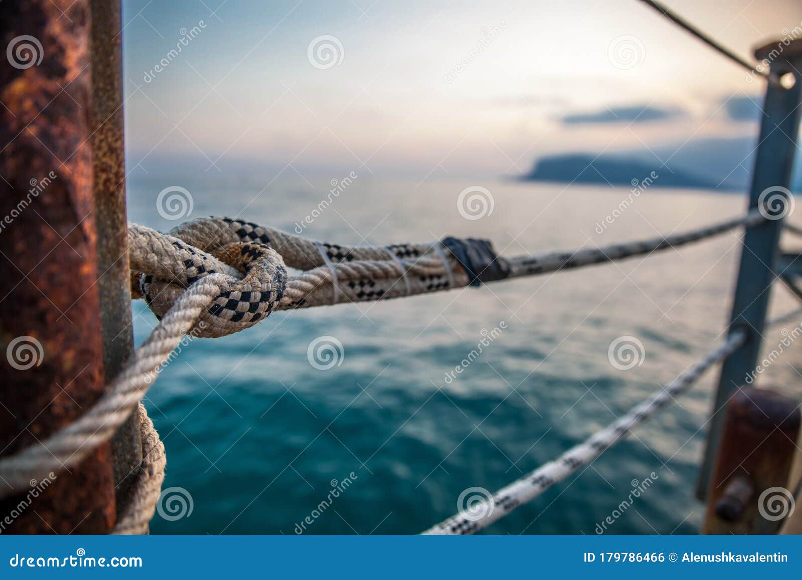 Marine ropes at pier stock photo. Image of wooden, harbor - 179786466