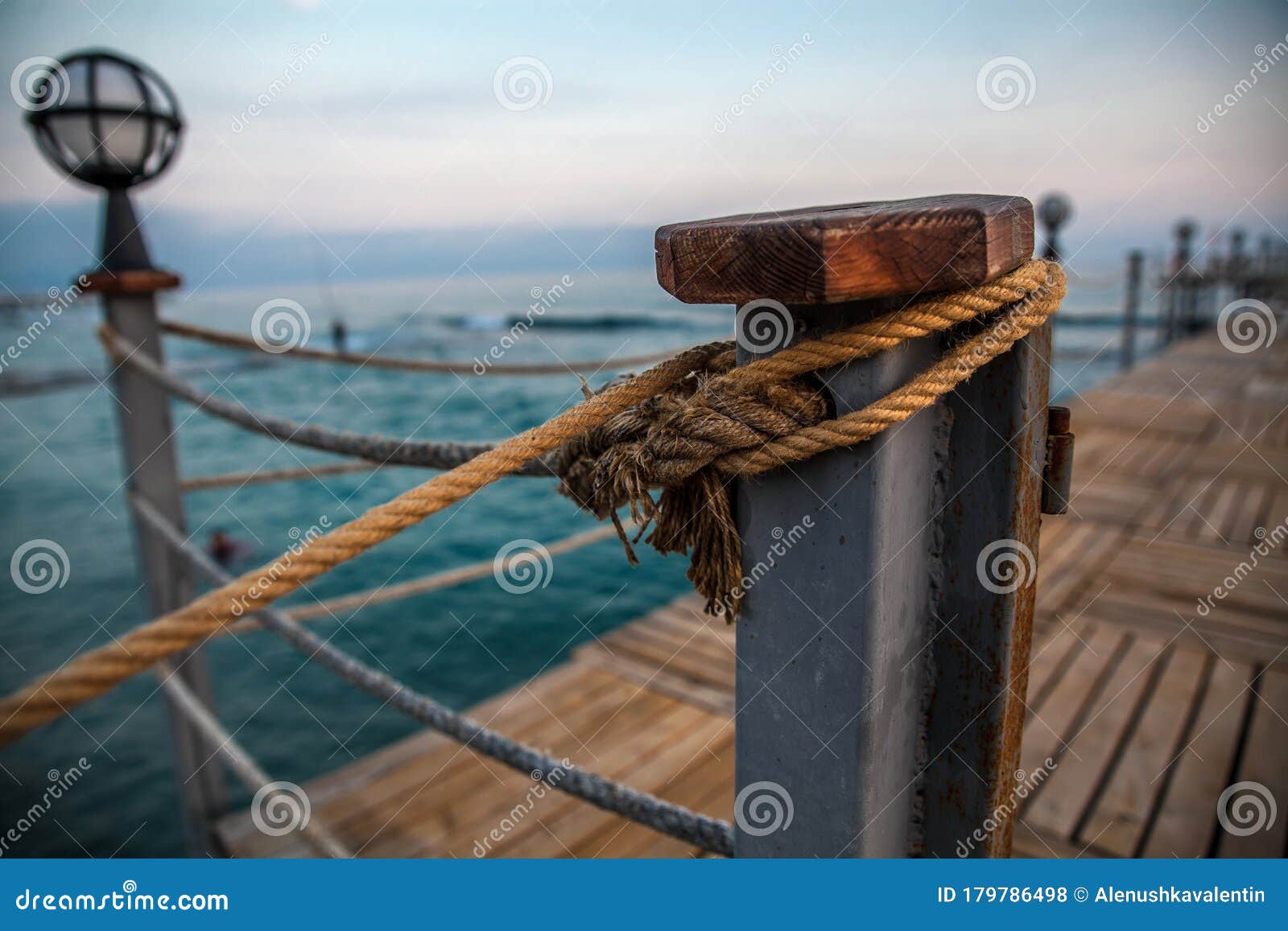 Marine ropes at pier stock photo. Image of nautical - 179786498