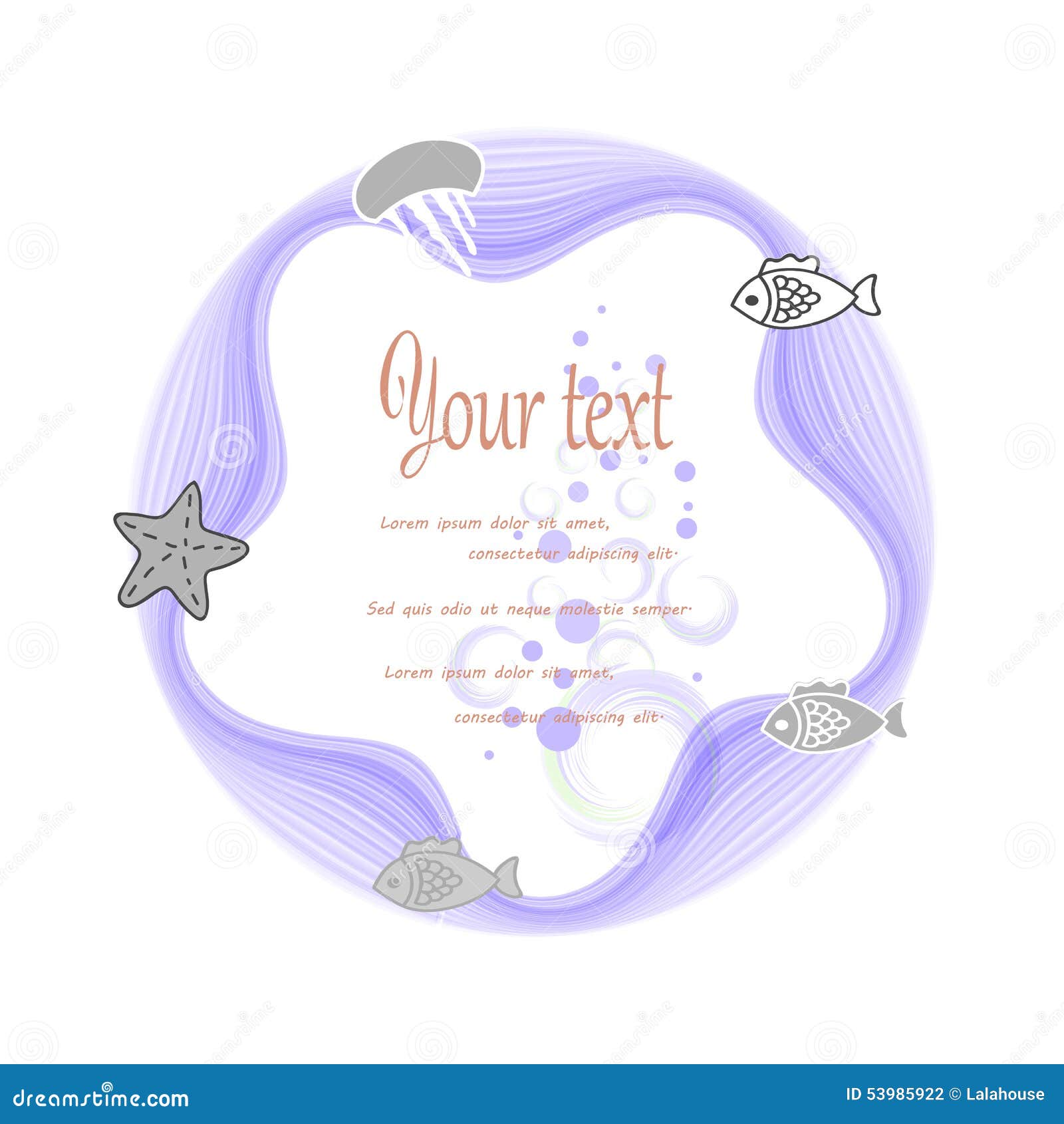 Marine round frame. stock vector. Illustration of spiral - 53985922