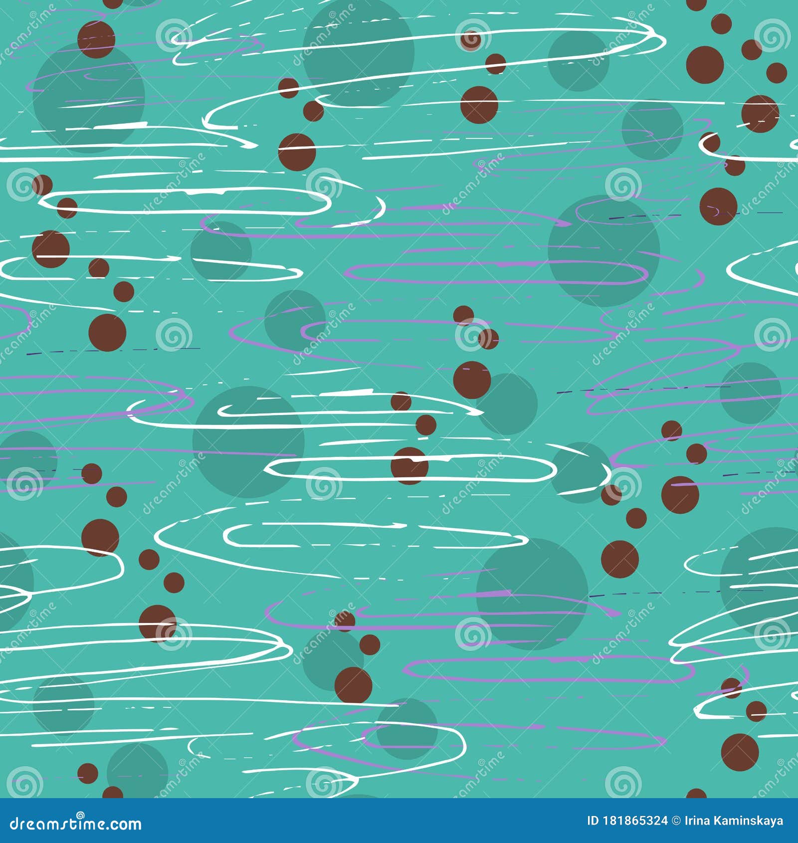 Marine Seamless Abstract Pattern. Vector Endless Texture of Turquoise ...