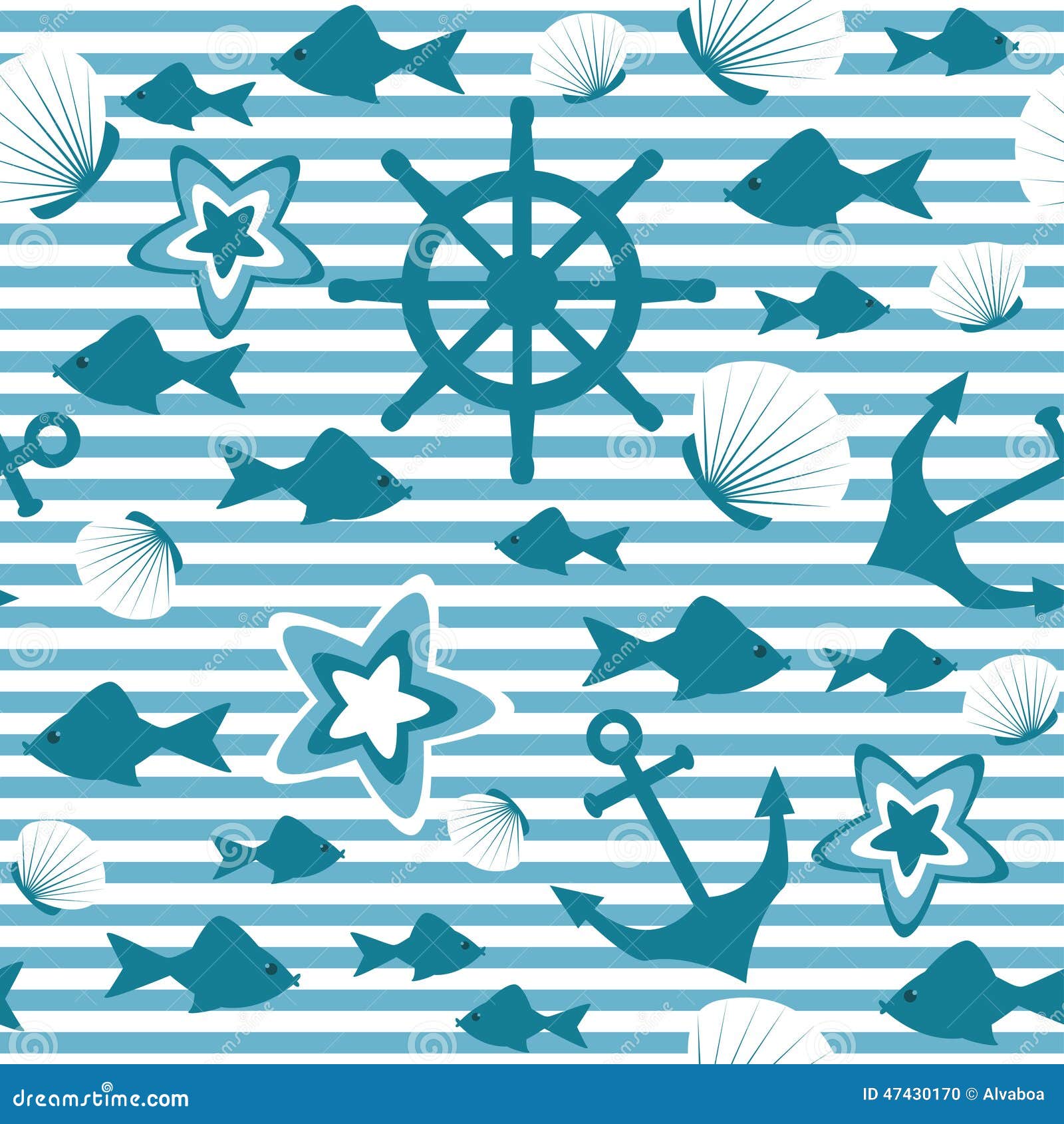 Marine seamless pattern stock vector. Illustration of anchor - 47430170