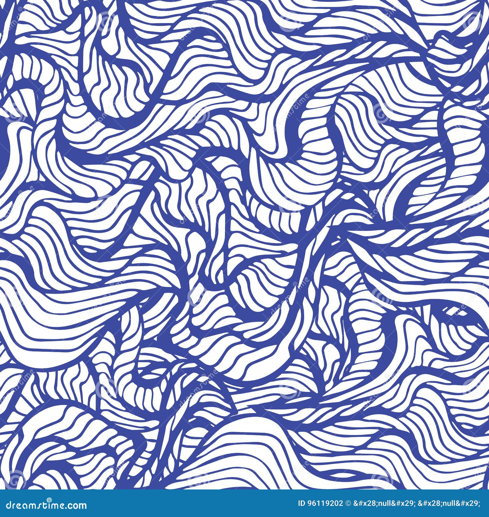 Marine Seamless Pattern with Stylized Blue Waves on a Light Background ...