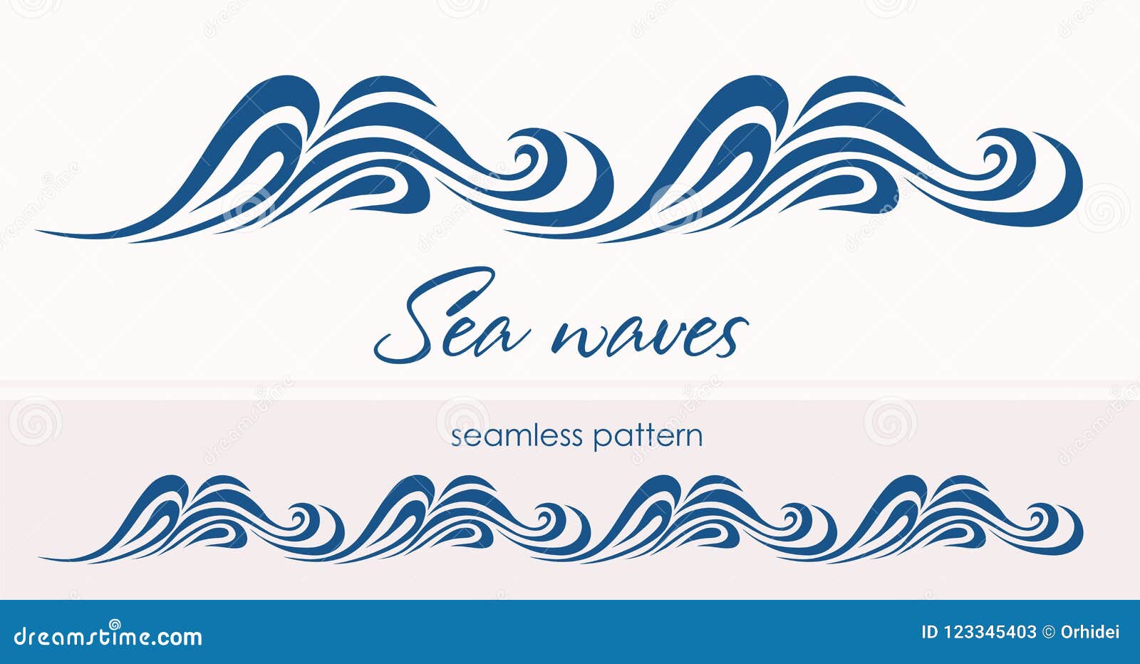 Marine Seamless Pattern with Stylized Waves on a Light Backgroun Stock ... Marine Seamless Pattern with Stylized Waves on a Light Backgroun Stock ...