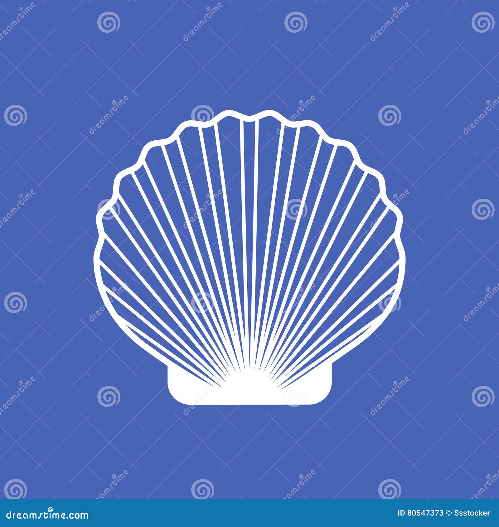 Marine seashell scallop stock vector. Illustration of ocean - 80547373