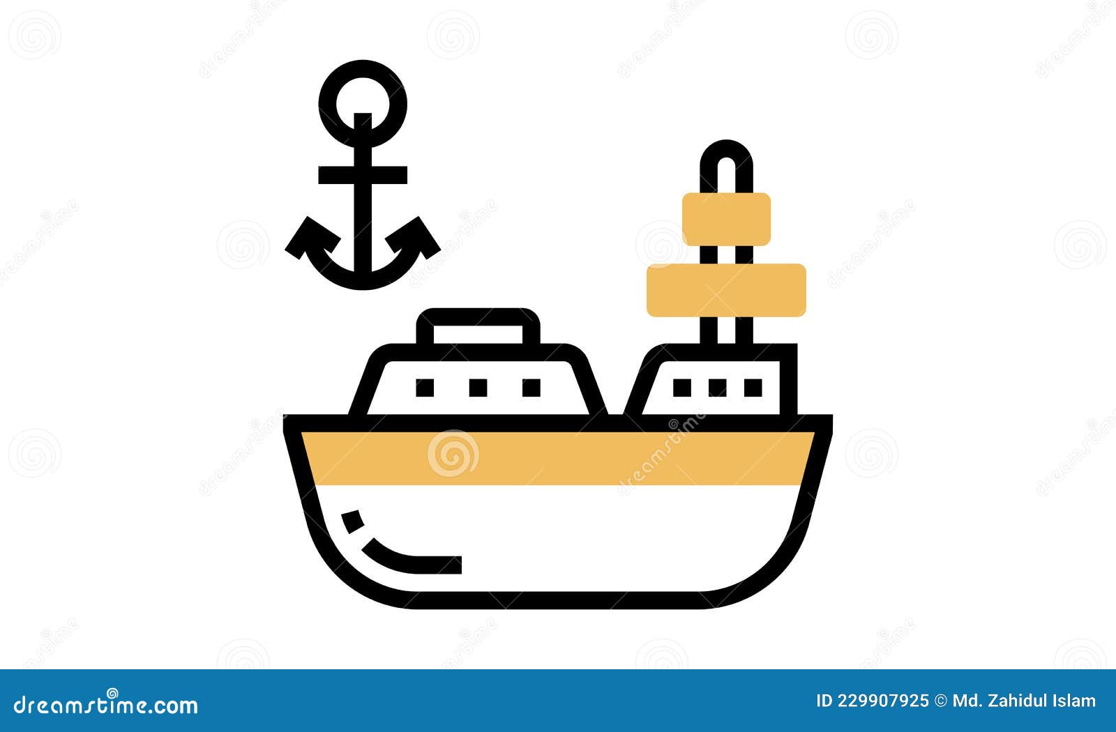 Marine Ship Icon Simple Style Vector Image Stock Vector - Illustration ...