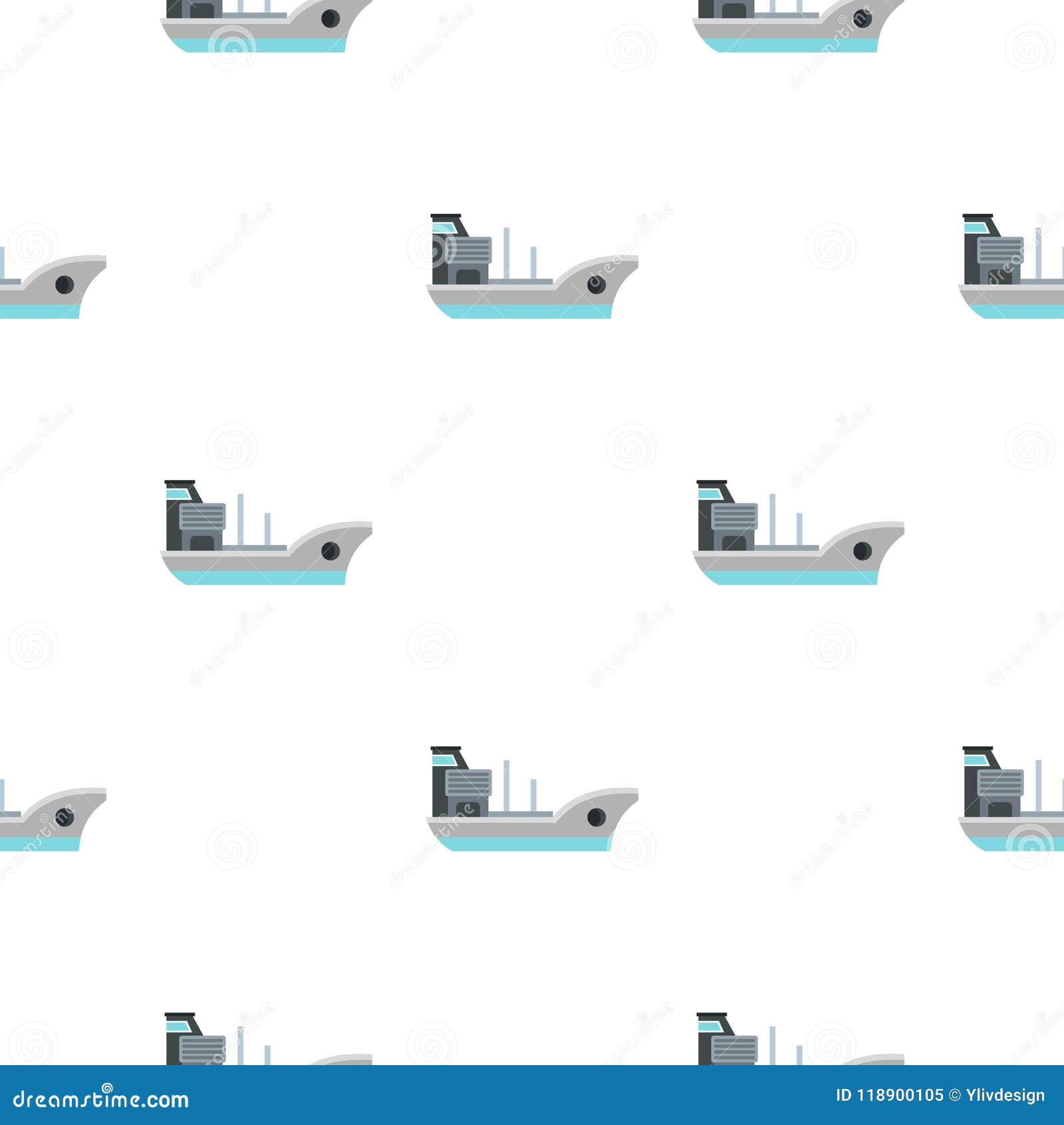 Marine ship pattern flat stock vector. Illustration of element - 118900105