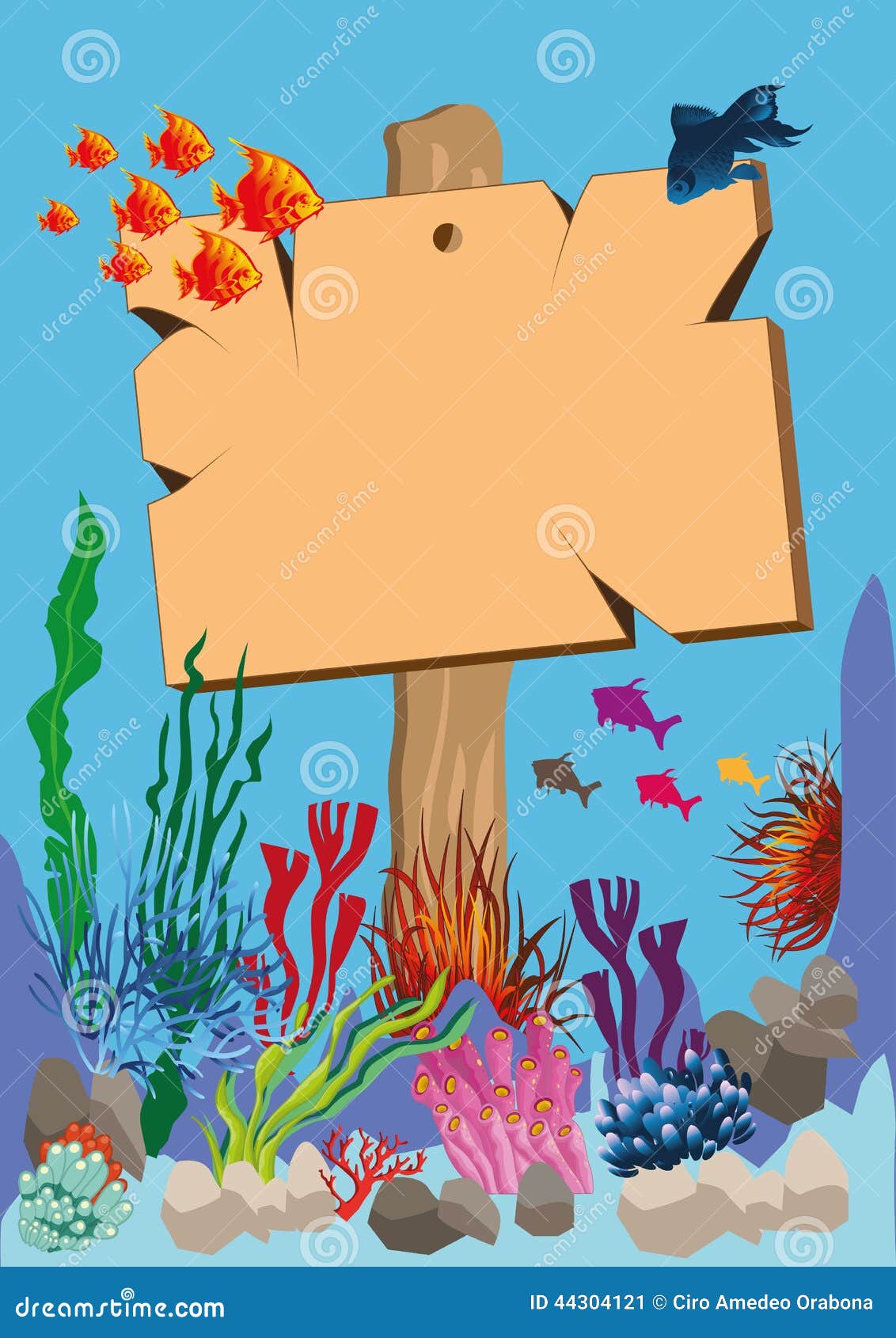 Marine signboard stock vector. Illustration of coral - 44304121