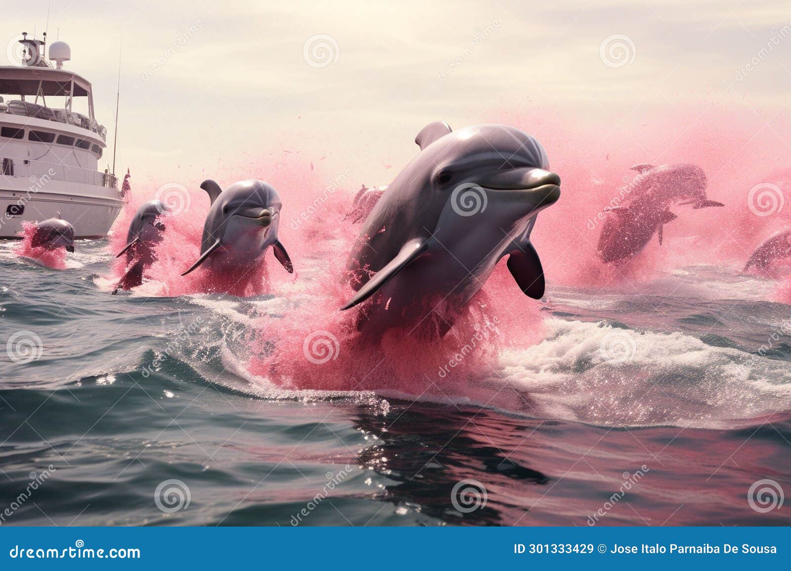 Marine Support Dolphins Swimming in Formation To Stock Illustration ...