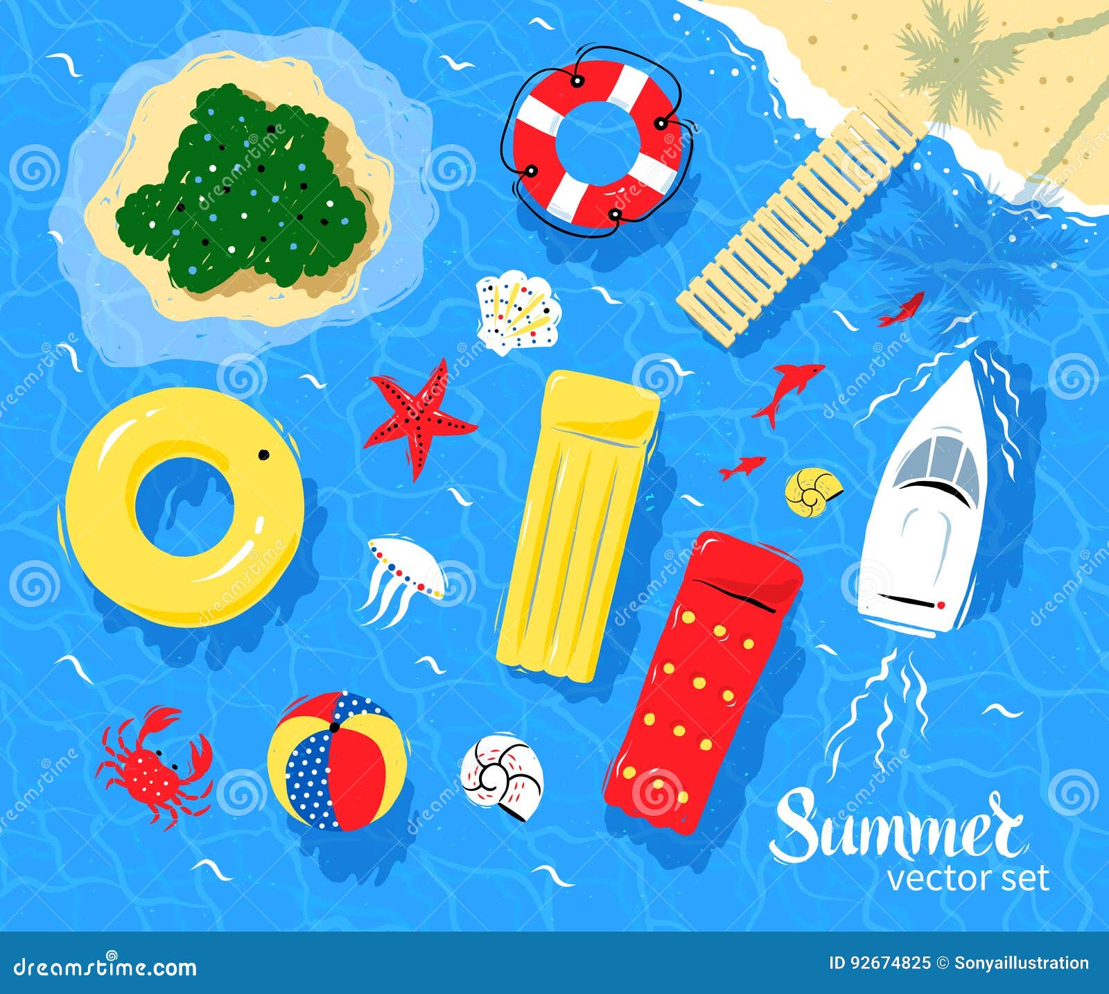 Marine Top View Vector Set | CartoonDealer.com #92674825