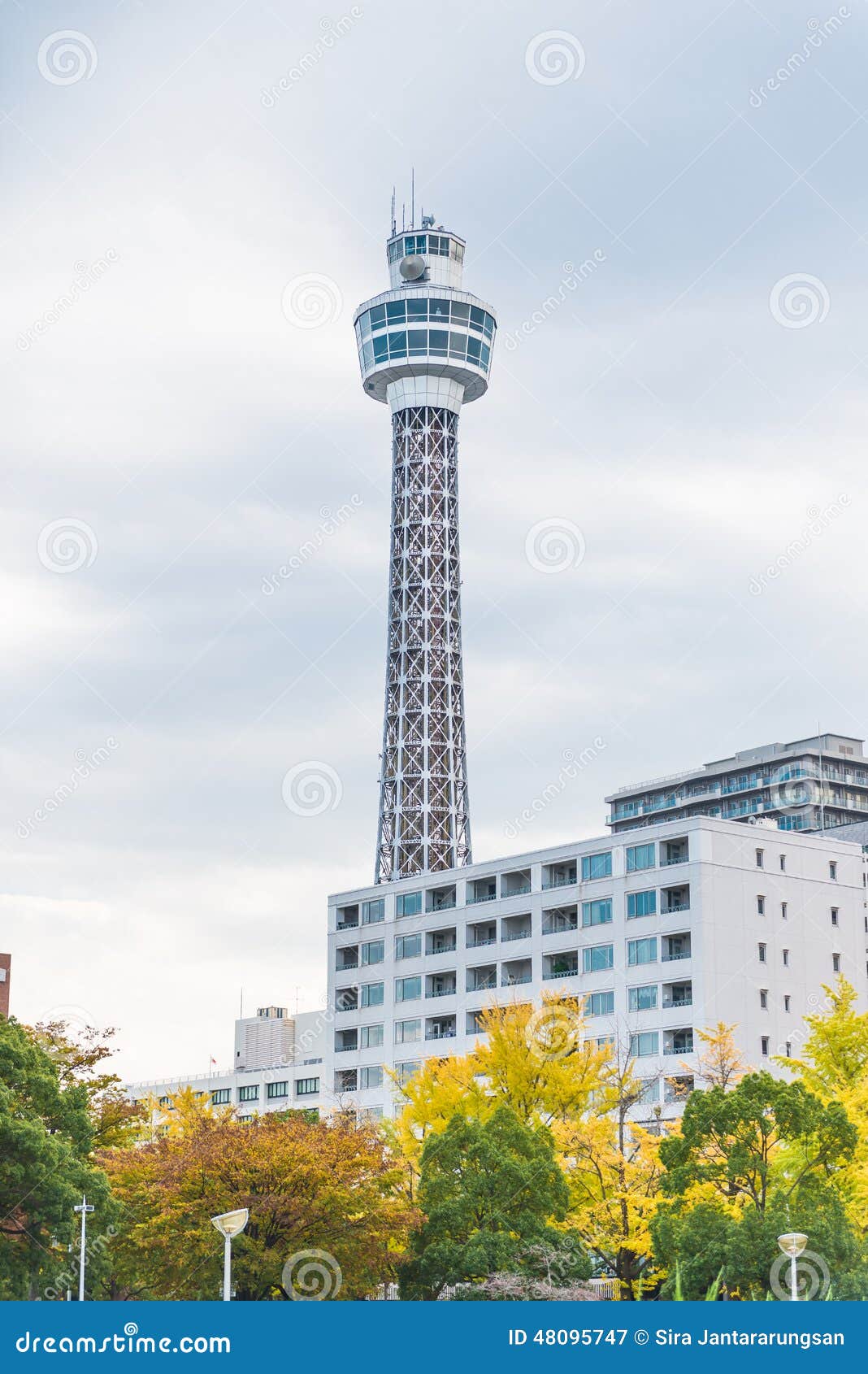 Marine Tower in yokohama stock image. Image of blue, landmark - 48095747